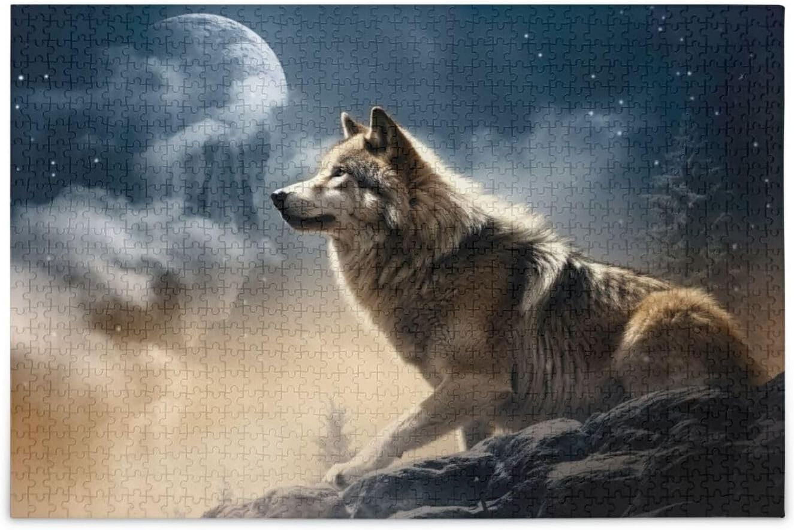 Wolf Puzzles for Adults 1000 Pieces, Die-Cut Puzzle Pieces Are Easy To ...