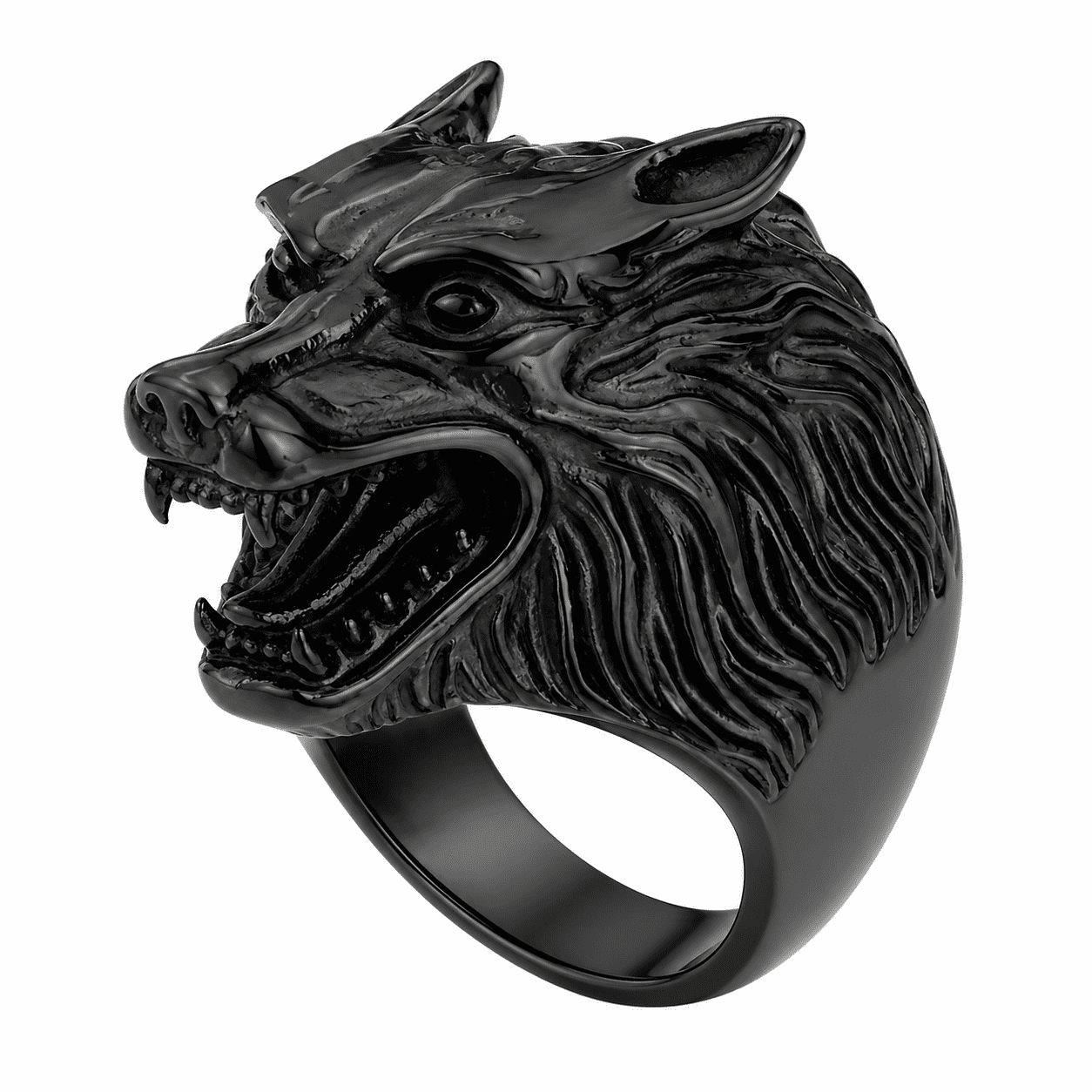 Wolf Ring for Men, Alloy Animal Head Statement Ring, Biker Gothic Punk ...