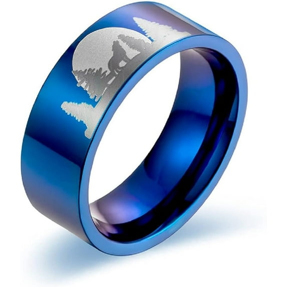 Wolf Ring,Punk Norse Viking Wolf Ring,Howling Wolf Ring for Men,Roaring Wolf Totem Ring ...