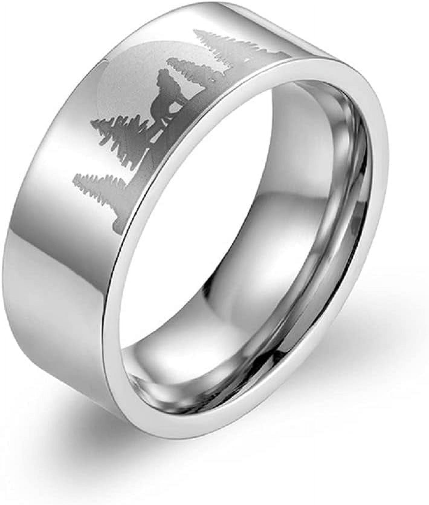 Wolf Ring,Punk Norse Viking Wolf Ring,Howling Wolf Ring for Men,Roaring Wolf Totem Ring ...