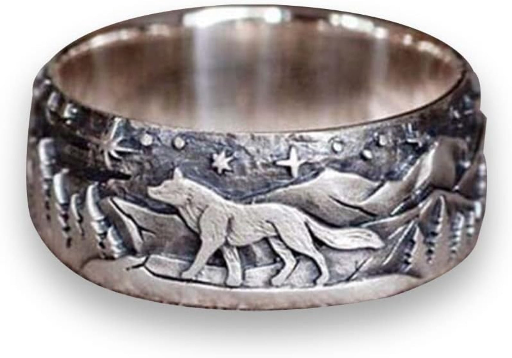 Wolf Ring for Men woman,Stainless Steel Norse Viking Wolf Rings,Retro ...