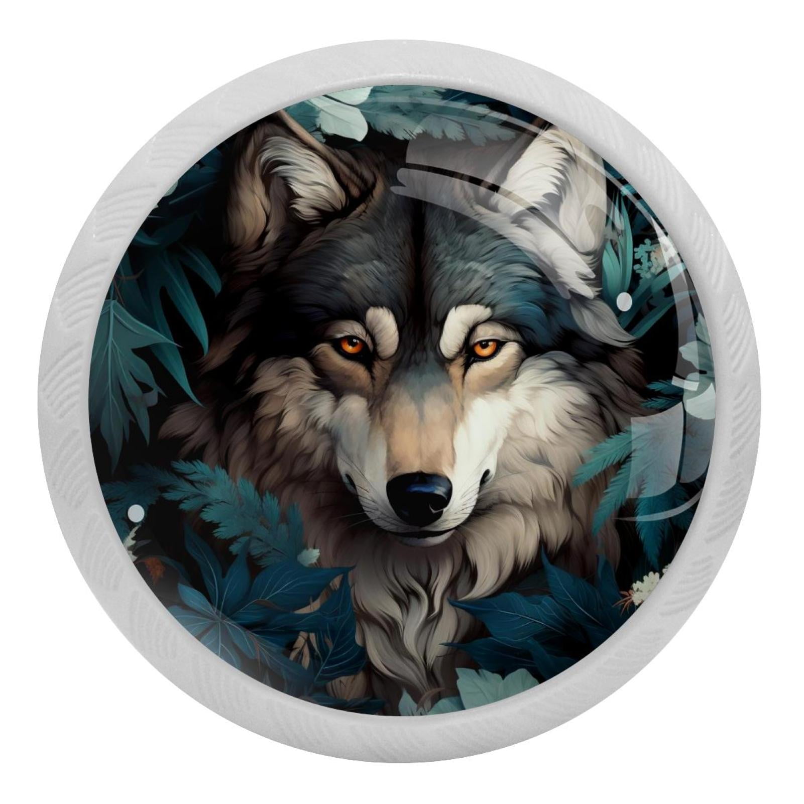 Wolf Round Glow-in-the-Dark Cabinet Knobs: Fluorescent Drawer Pulls 4 ...