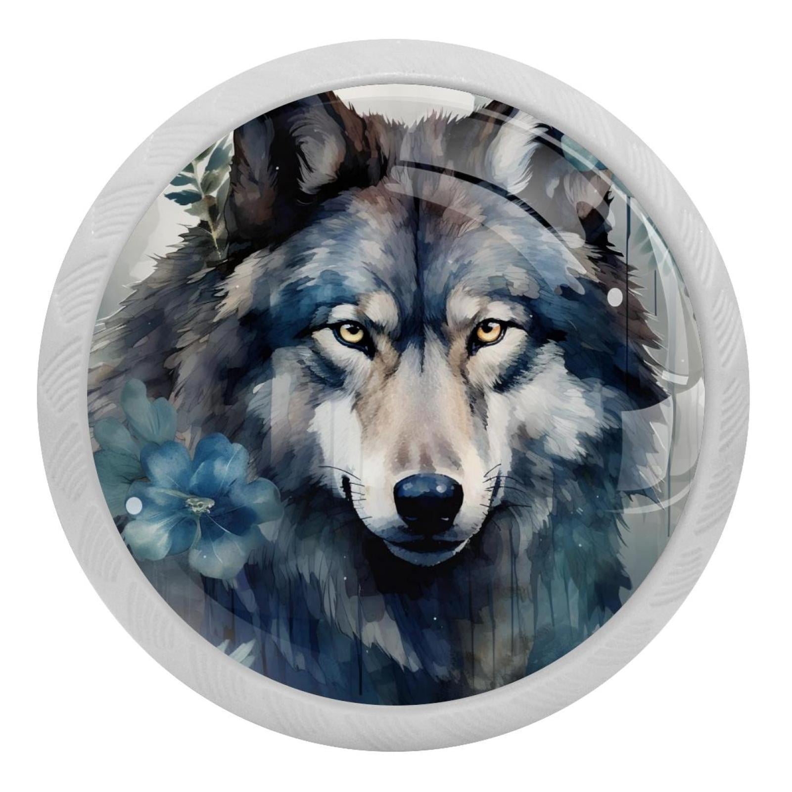 Wolf Round Glow-in-the-Dark Cabinet Knobs: Fluorescent Drawer Pulls 4 ...