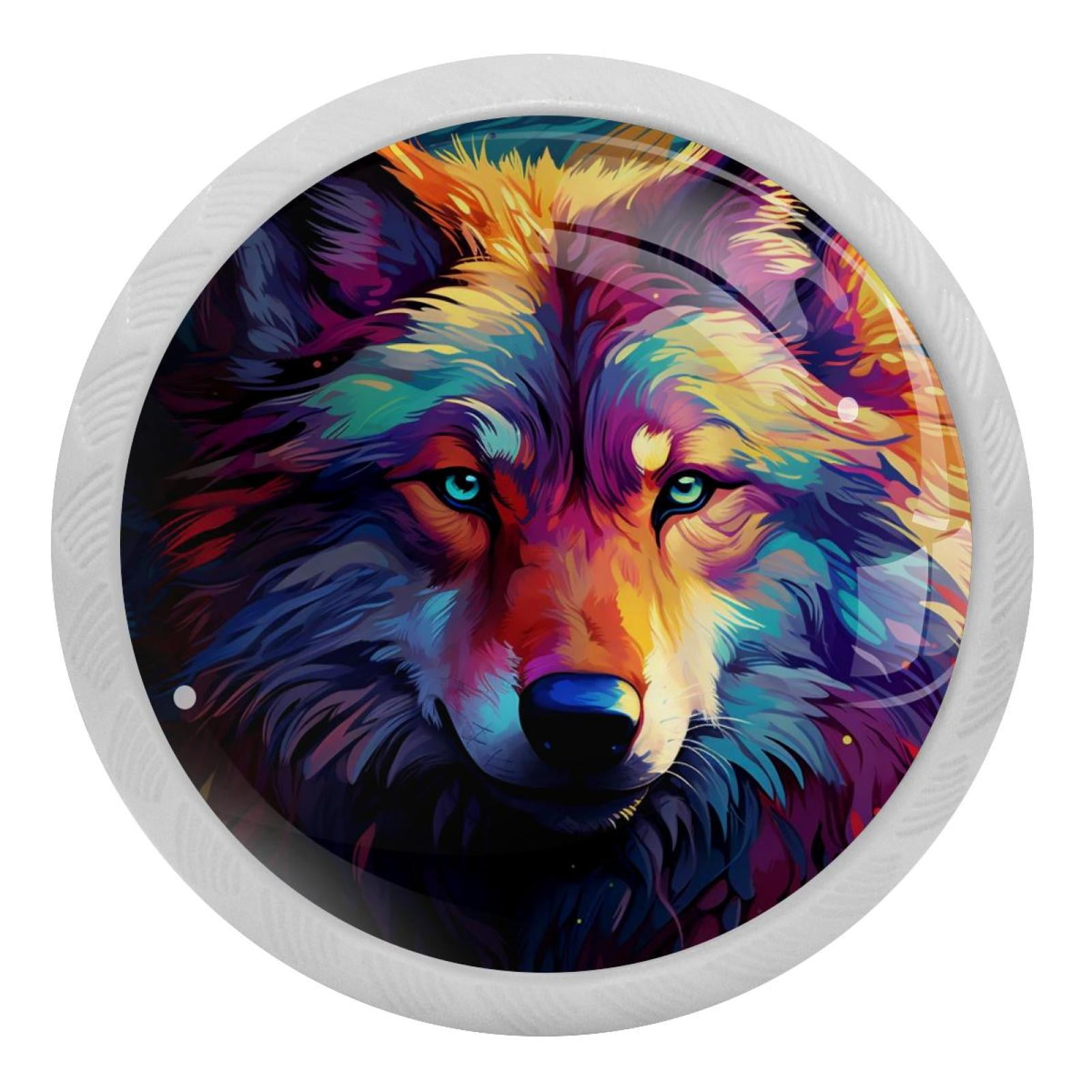 Wolf Round Glow-in-the-Dark Cabinet Knobs: Fluorescent Drawer Pulls 4 ...