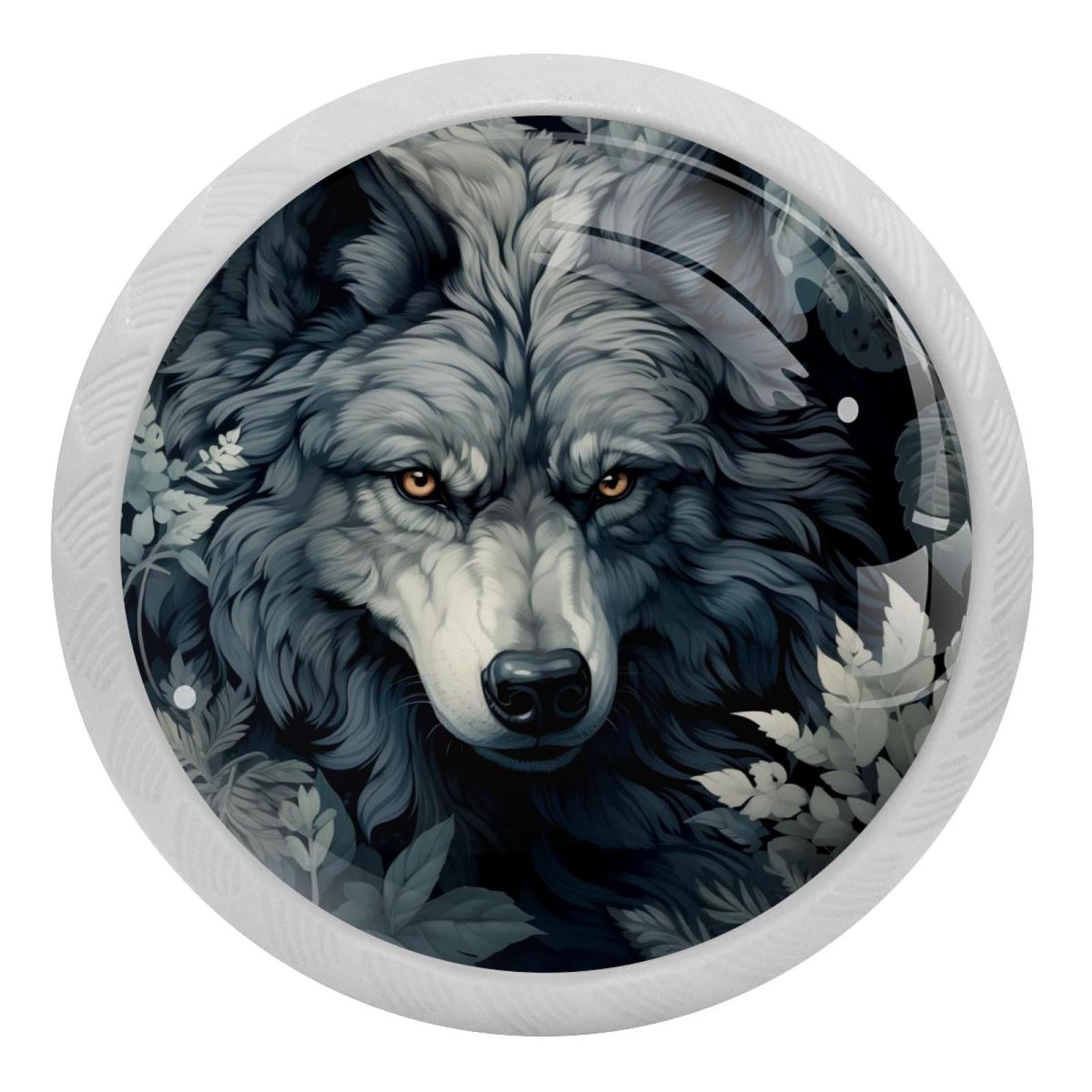 Wolf Round Glow-in-the-Dark Cabinet Knobs with Screws - 4 Pack ...