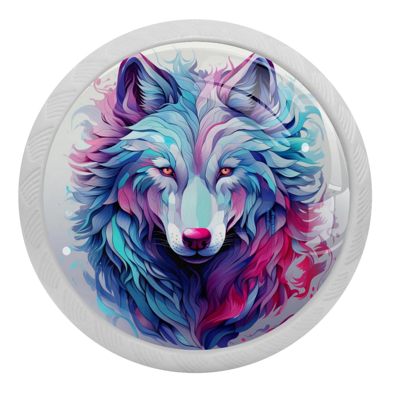 Wolf Round Glow-in-the-Dark Dresser Knobs: Fluorescent Drawer Pulls ...