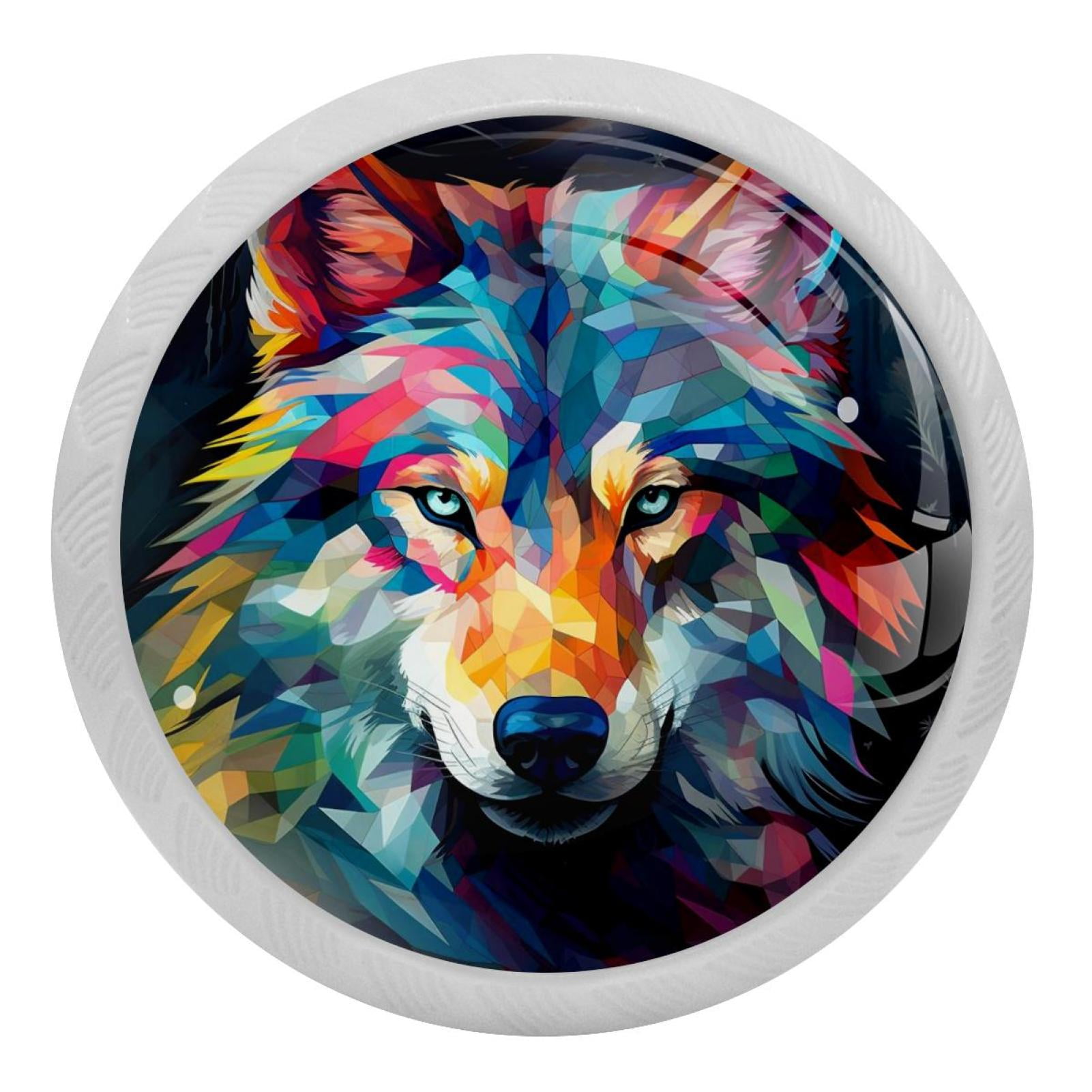 Wolf Round Glow-in-the-Dark Dresser Knobs: Fluorescent Drawer Pulls ...