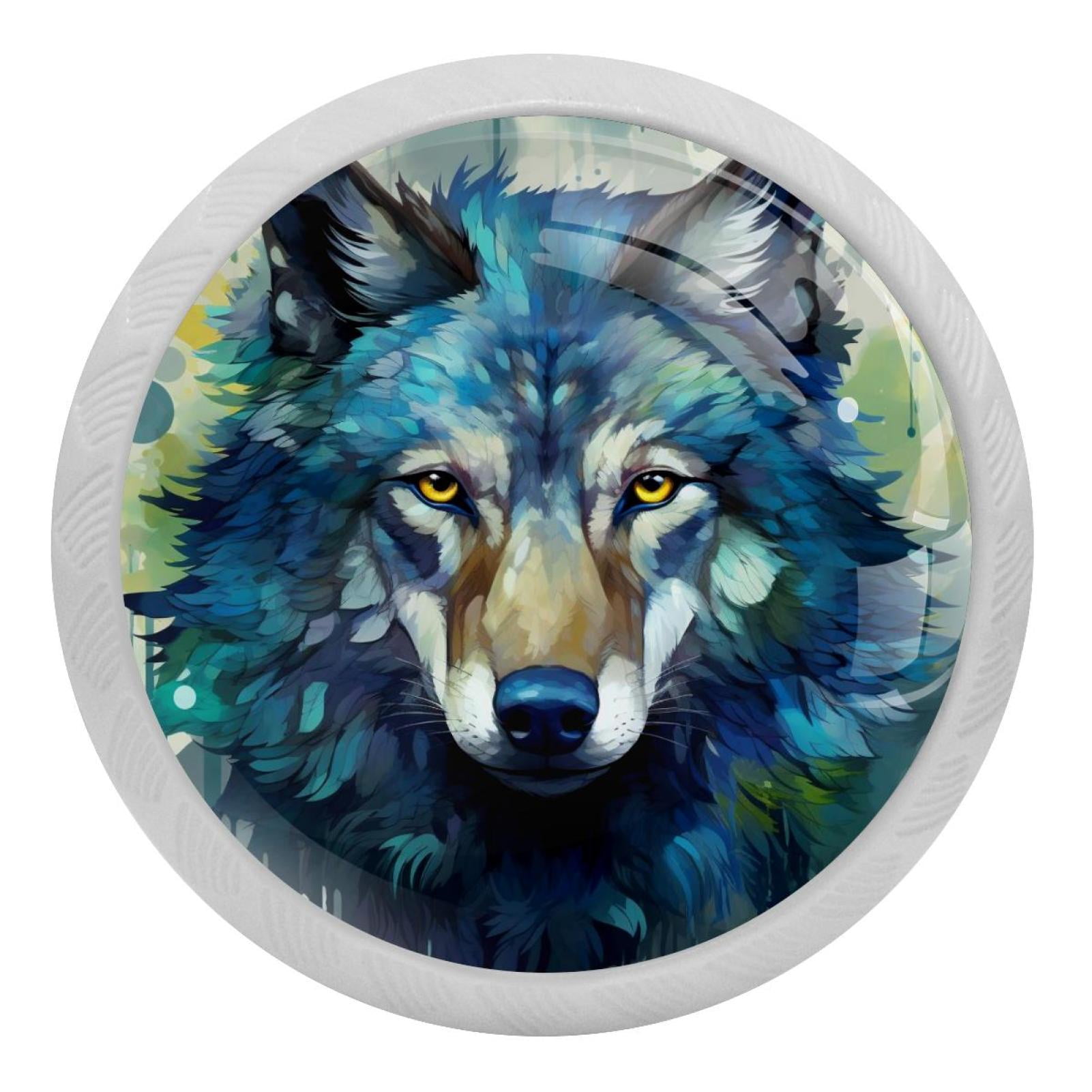 Wolf Round Glow-in-the-Dark Dresser Knobs: Fluorescent Drawer Pulls ...