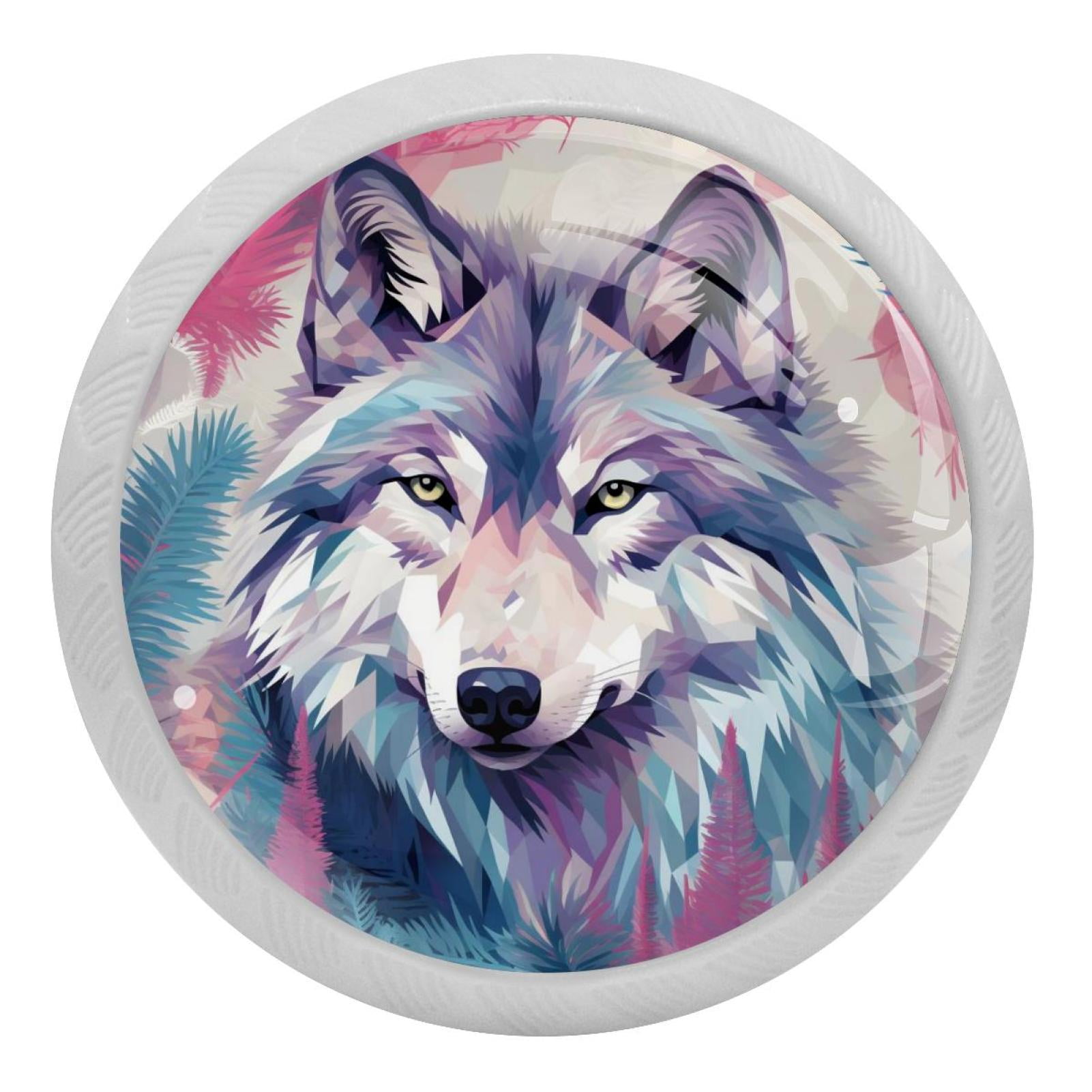 Wolf Round Glow-in-the-Dark Dresser Knobs: Fluorescent Drawer Pulls ...
