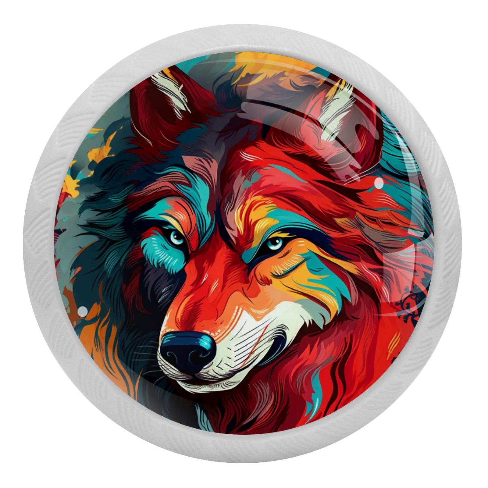 Wolf Round Glow-in-the-Dark Dresser Knobs: Fluorescent Drawer Pulls ...