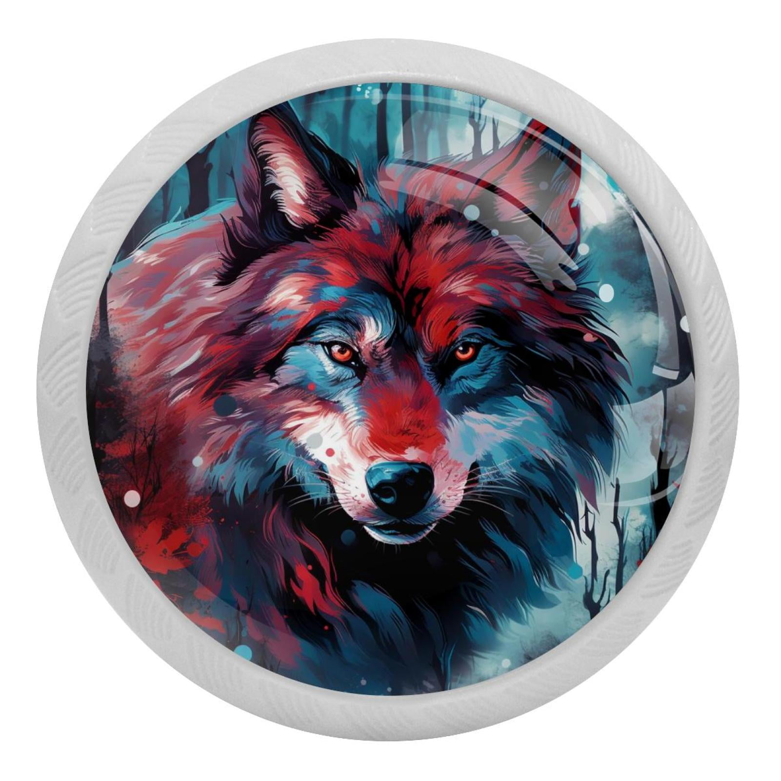 Wolf Round Glow-in-the-Dark Fluorescent Cabinet and Dresser Knobs - 4 ...