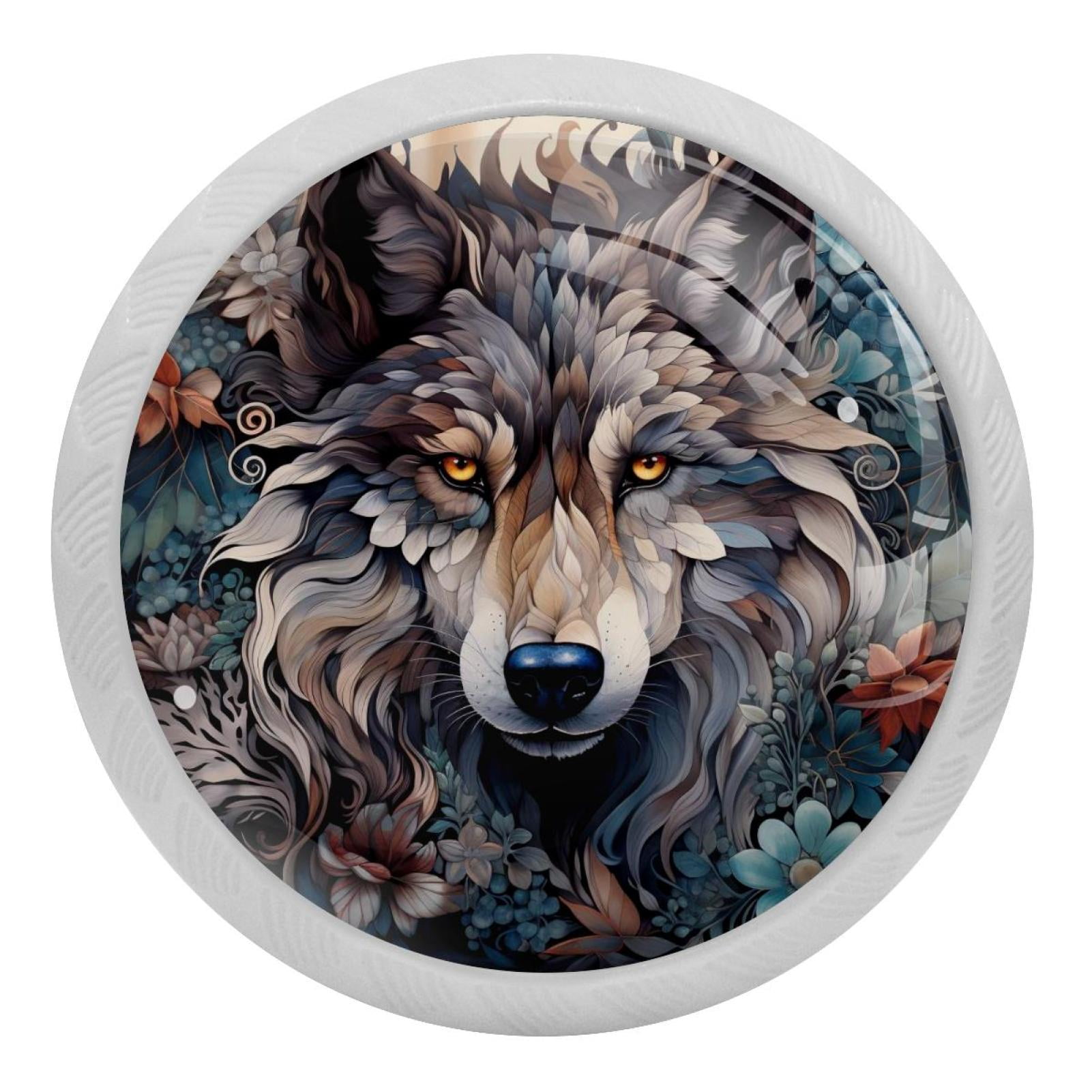 Wolf Round Glow-in-the-Dark Fluorescent Cabinet and Dresser Knobs - 4 ...