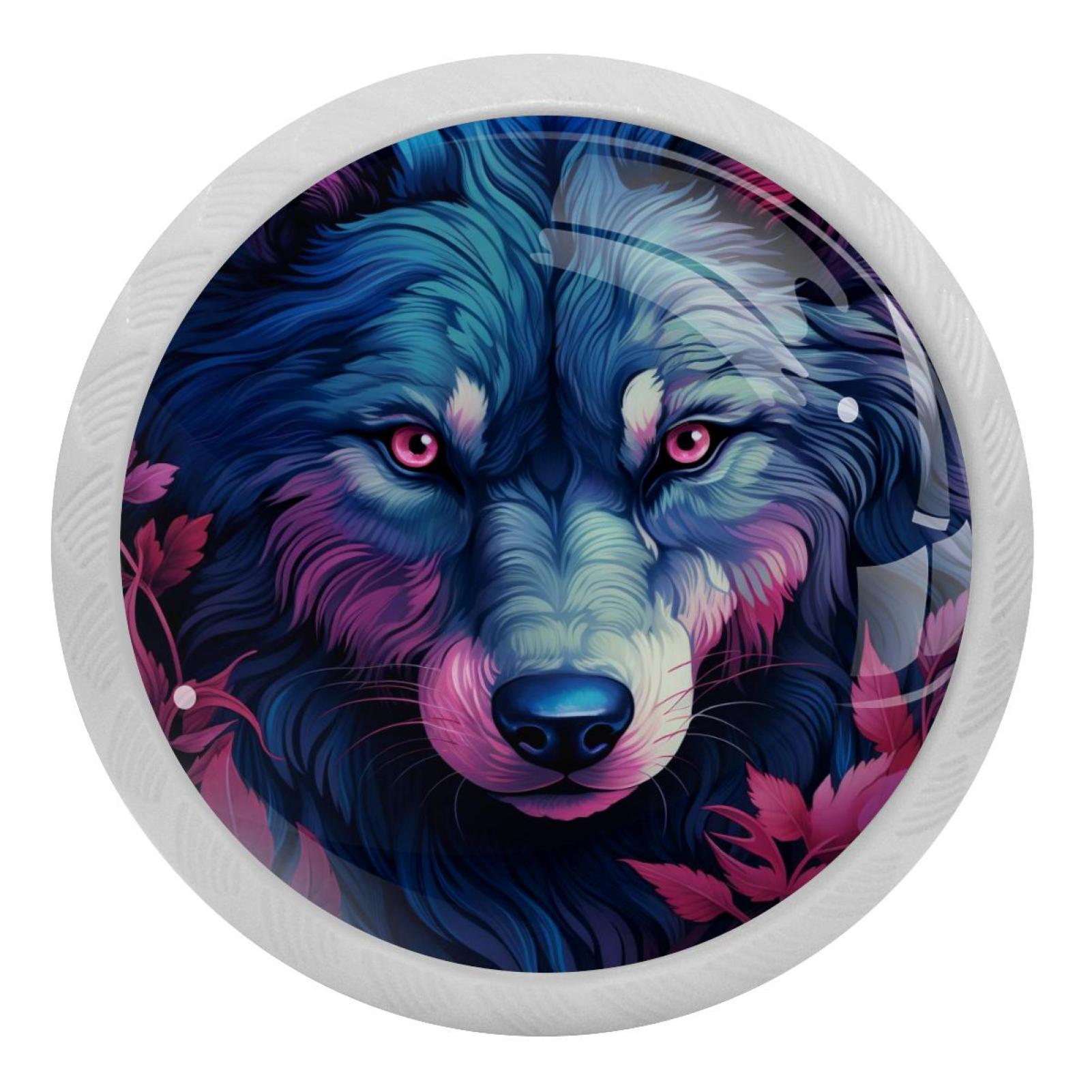 Wolf Round Glow-in-the-Dark Fluorescent Cabinet and Dresser Knobs - 4 ...