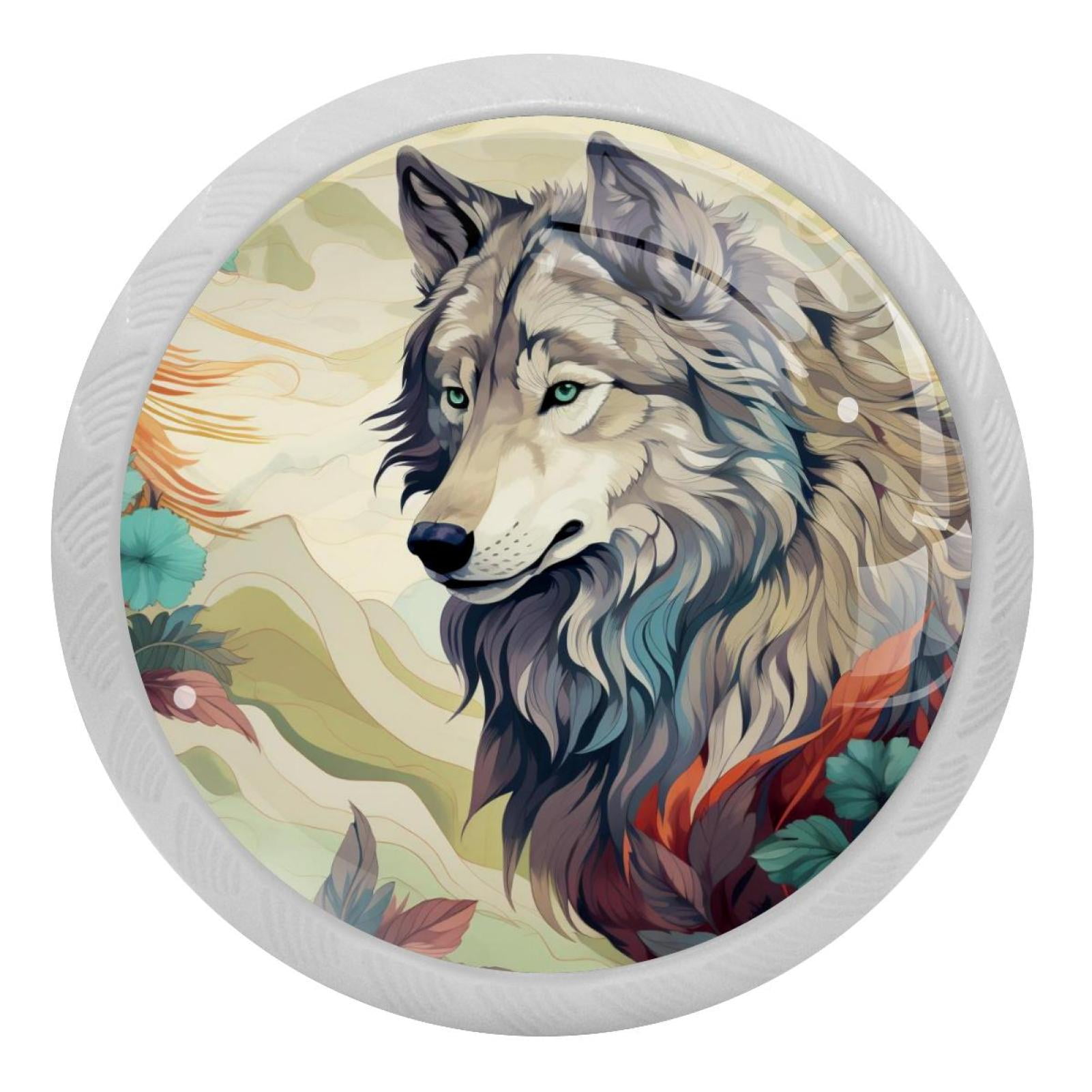 Wolf Round Glow-in-the-Dark Fluorescent Cabinet and Dresser Knobs - 4 ...