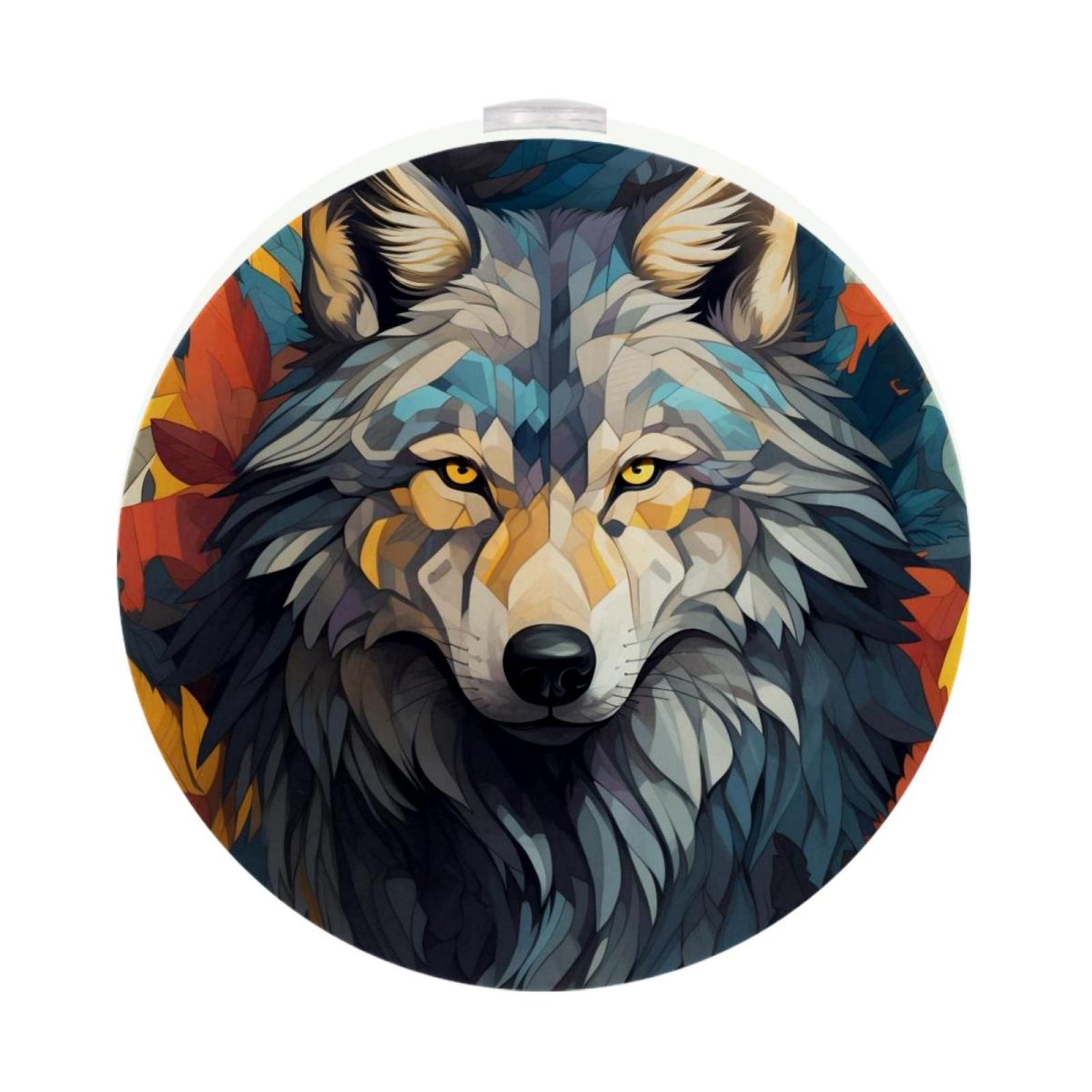 Wolf Set of 2 LED Round Night Lights for Brightening up your Space at ...