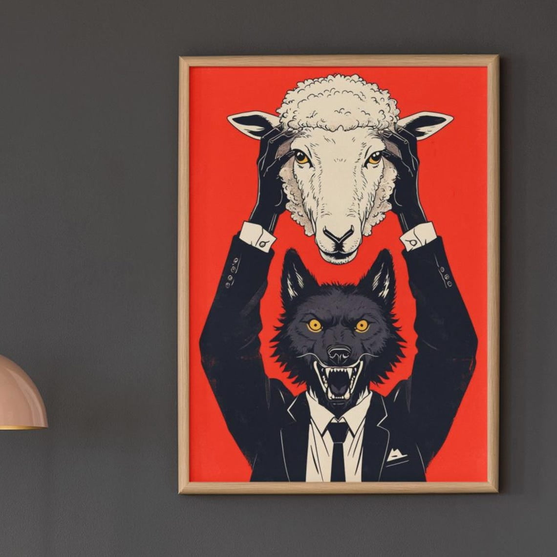 Wolf In Sheepâ€™S Clothing Poster Bold Surreal Wall Art, Animal ...