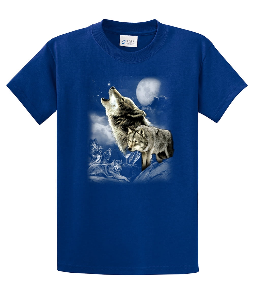 Wolf Short Sleeve T-shirt Wolves in The Wild Howling-Royal-4Xl ...