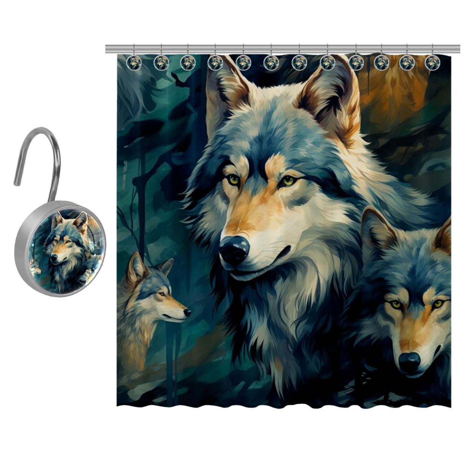 Wolf Shower Curtain for Bathroom - Walmart.com