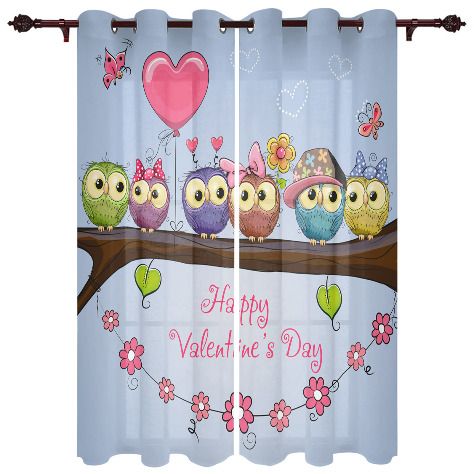 Wolf Snow Spot Kitchen Curtain Kids Bedroom Living Room Balcony Outdoor ...