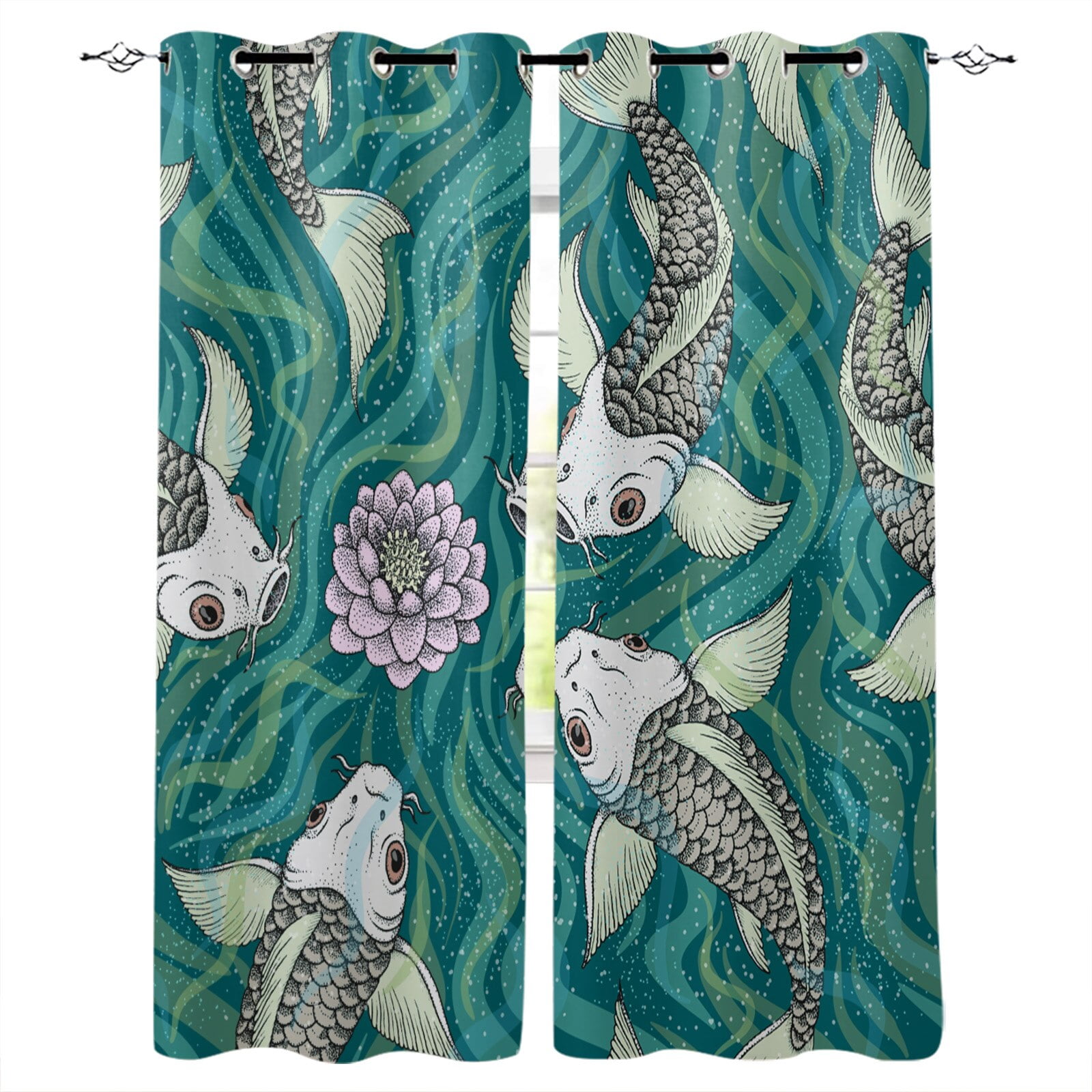 Wolf Snow Spot Kitchen Curtain Kids Bedroom Living Room Balcony Outdoor ...
