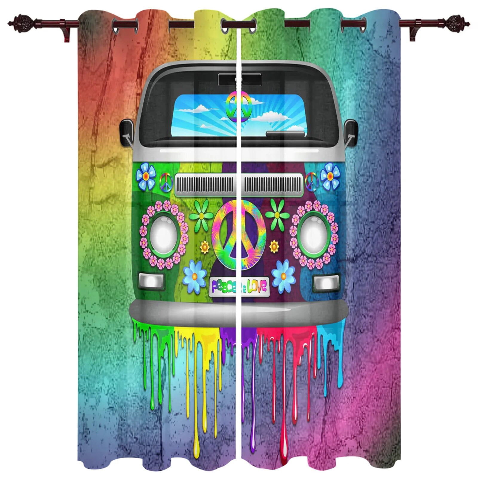 Wolf Snow Spot Kitchen Curtain Kids Bedroom Living Room Balcony Outdoor ...