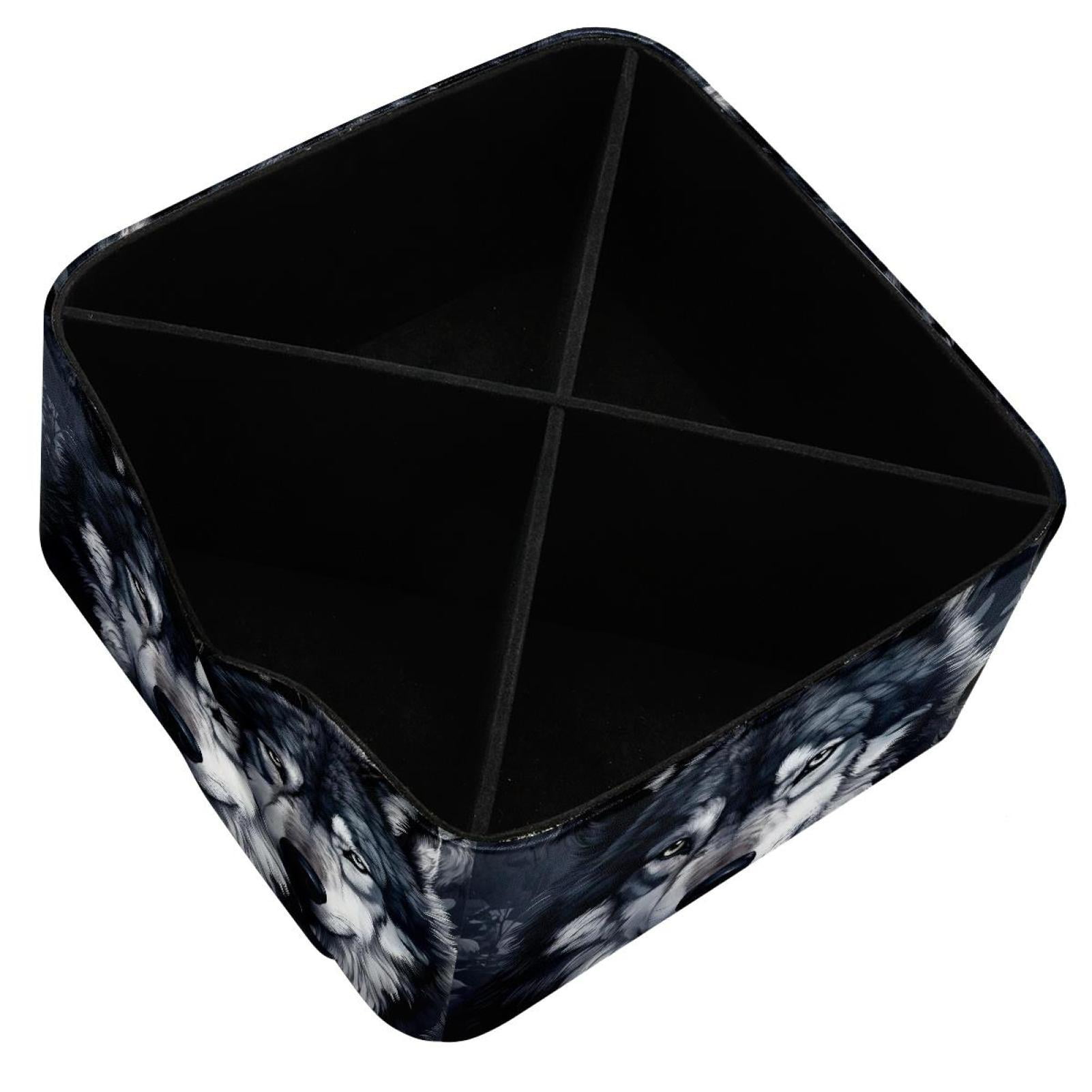 Wolf Square Pen Case with 4 Compartments, Removable Dividers, Pen ...