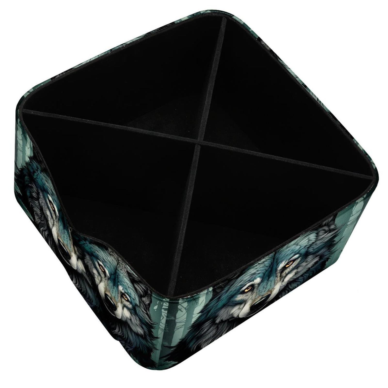 Wolf Square Pencil Case Pen Holder with Removable Dividers, 4 ...