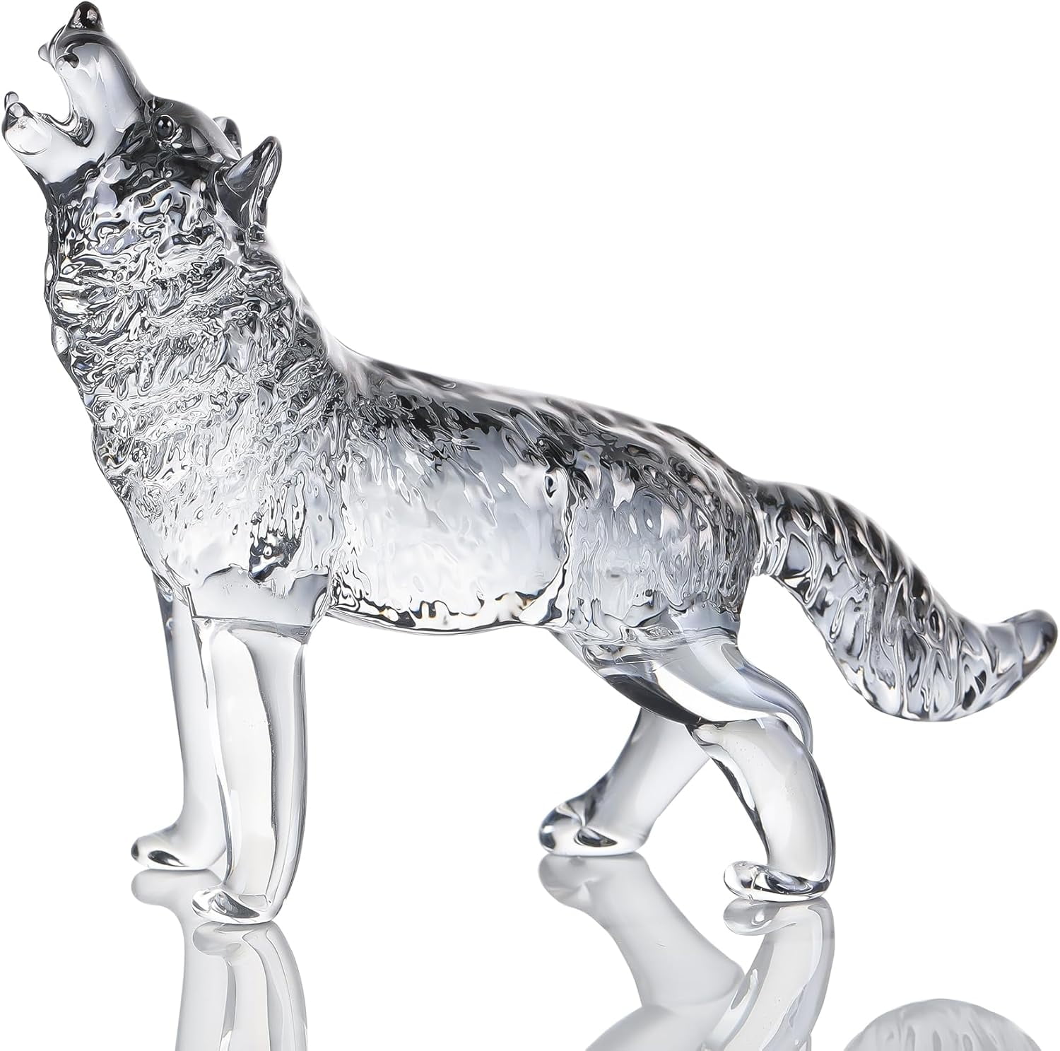Wolf Statue Decor Gifts for Birthday, Glass Animals Wolf Collection ...