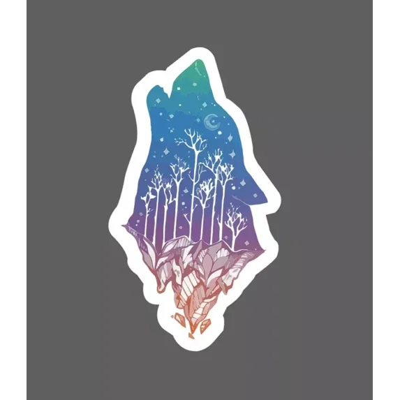 Wolf Sticker Howl Forest Waterproof Sticker Phone Decal Water Bottle ...
