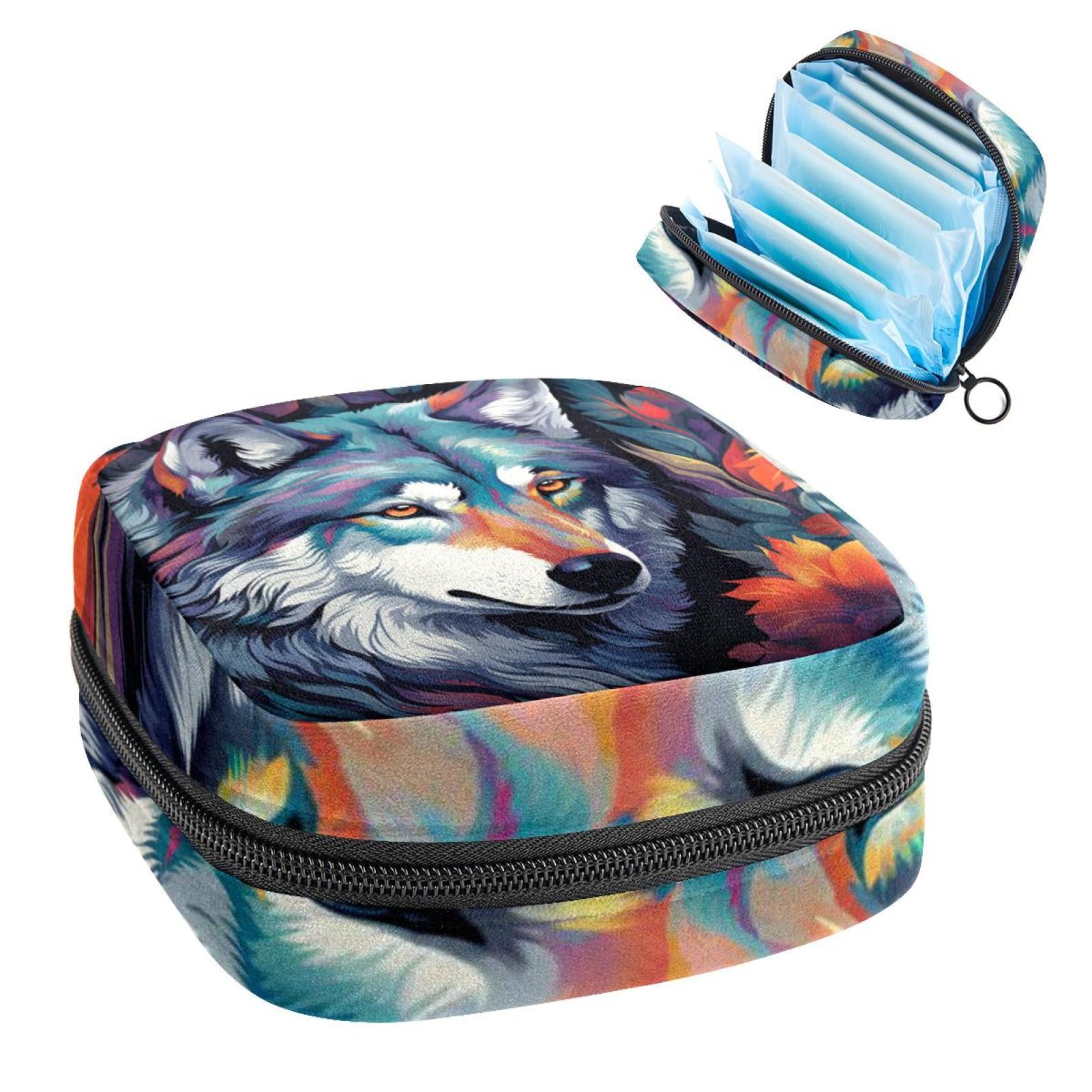 Wolf Storage Bag for Sanitary Napkins - Velvet, Sponge, and Oxford ...