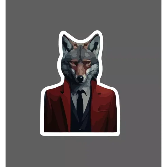 Wolf Suit Sticker Business Waterproof Sticker Phone Decal Water Bottle ...