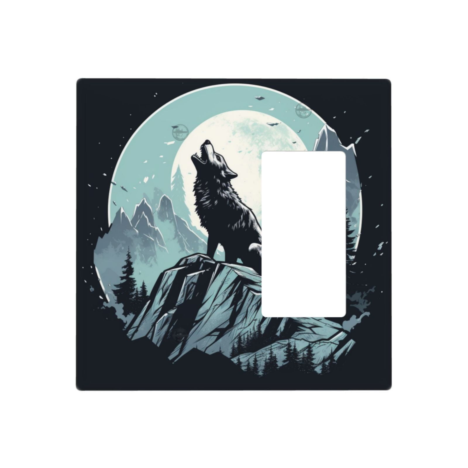 Wolf Switch Cover Decorative Wall Plate / 2-Gang 1-Decor / Standard ...