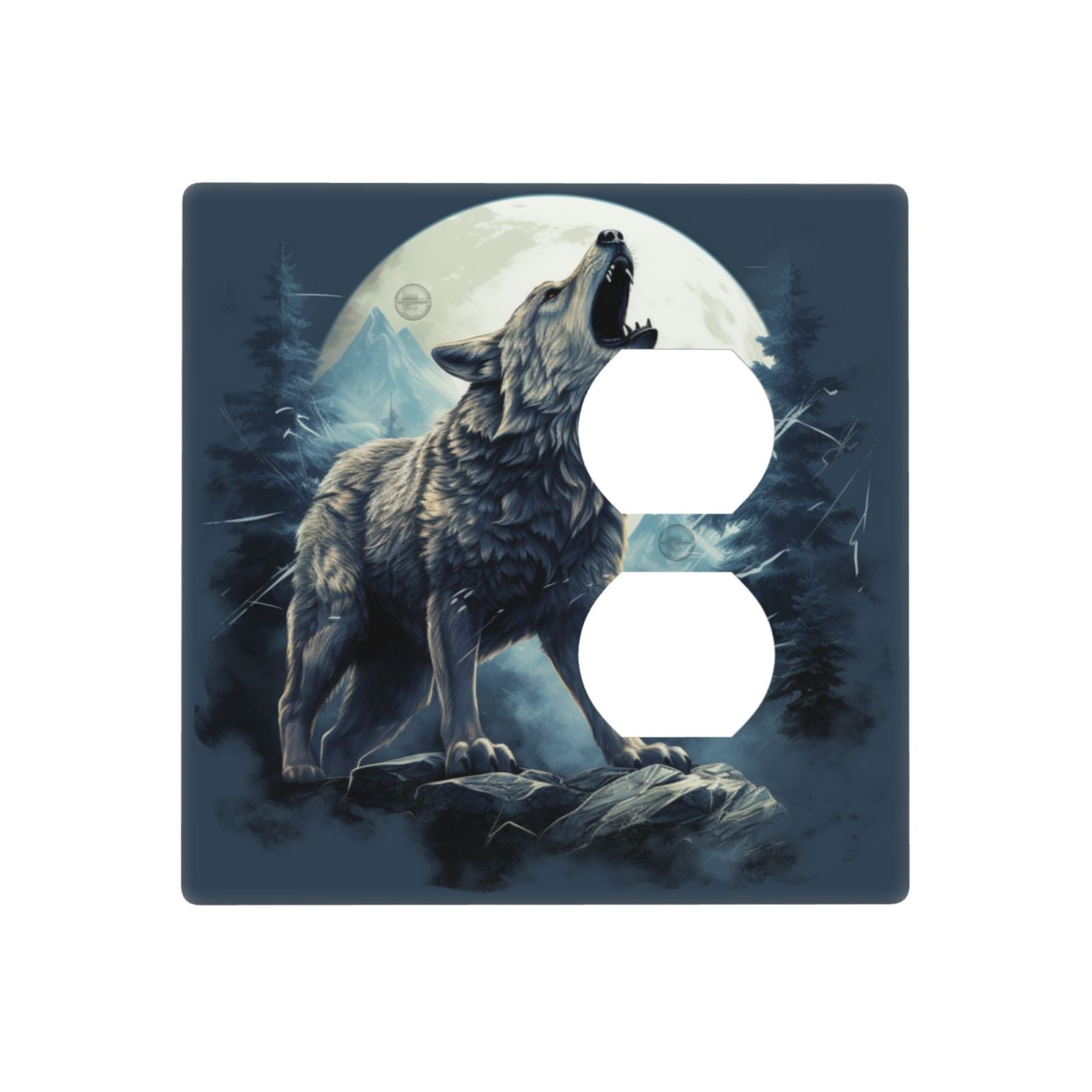 Wolf Switch Cover Decorative Wall Plate / 2-Gang 1-Duplex / Standard ...