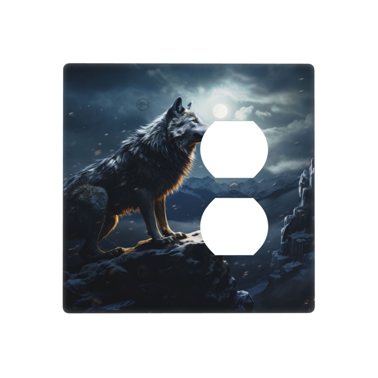 Wolf Switch Cover Decorative Wall Plate / 2-Gang 1-Duplex / Standard ...