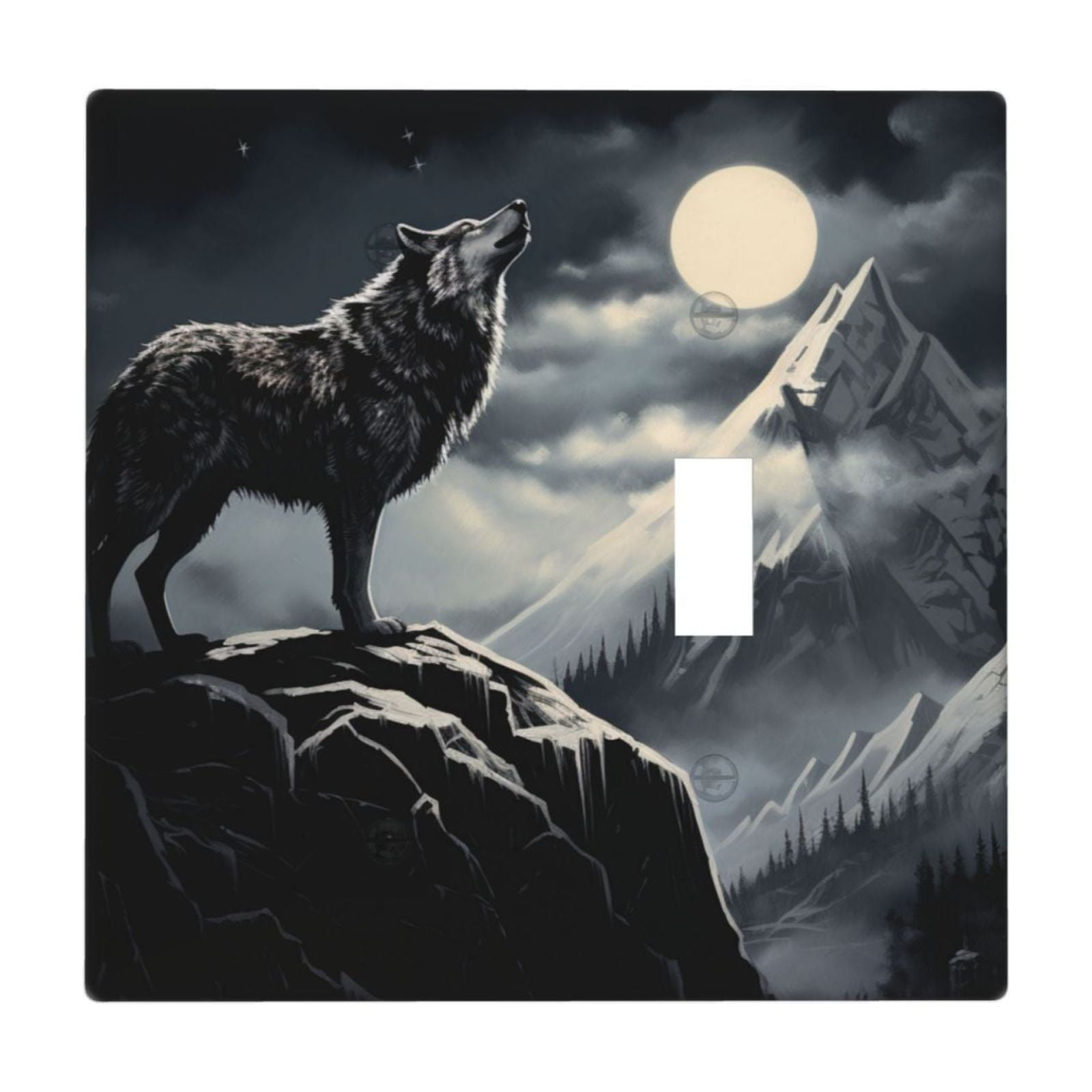 Wolf Switch Cover Decorative Wall Plate / 2-Gang 1-Toggle / Standard ...