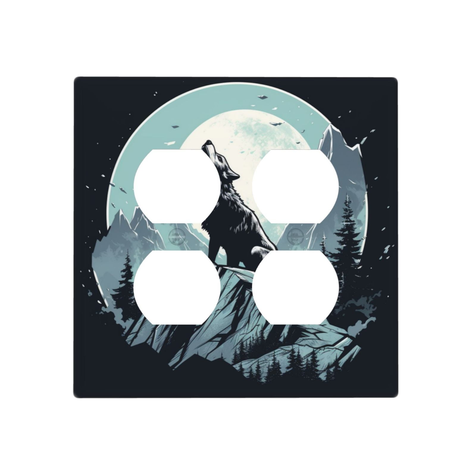 Wolf Switch Cover Decorative Wall Plate / 2-Gang 2-Duplex / Standard ...