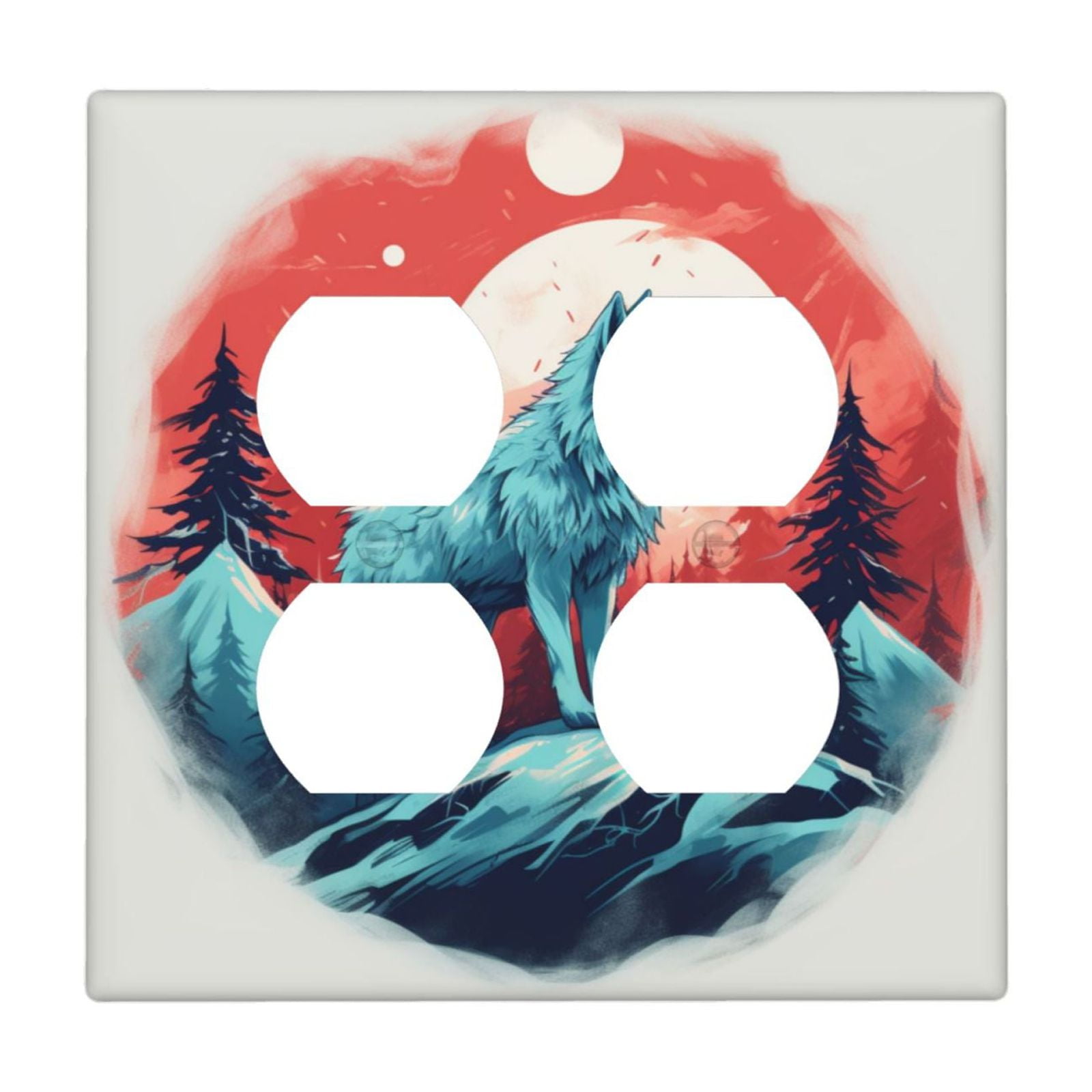 Wolf Switch Cover Decorative Wall Plate / 2-Gang 2-Duplex / Standard ...