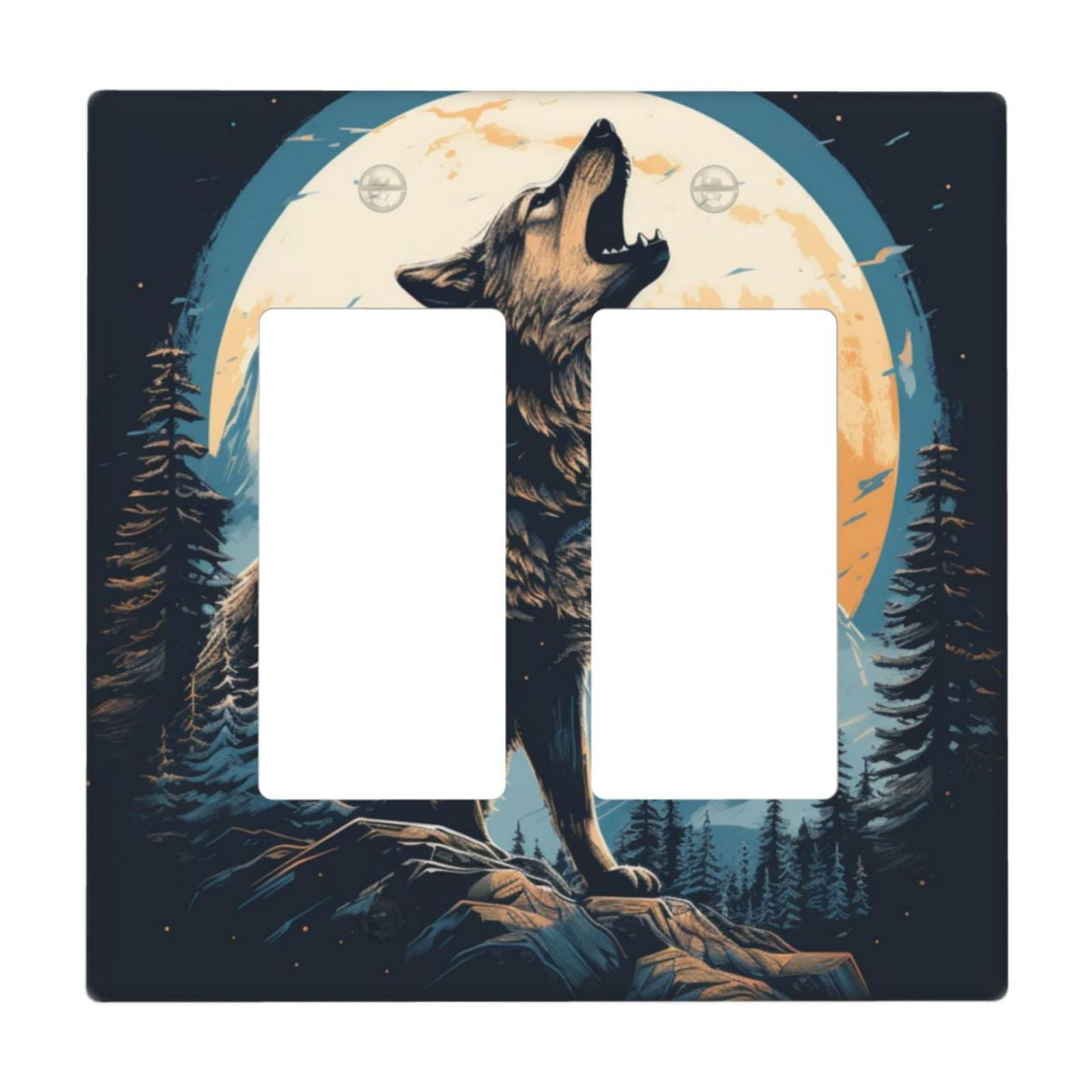 Wolf Switch Cover Decorative Wall Plate / 2-Gang / Mid-Size - Walmart.com