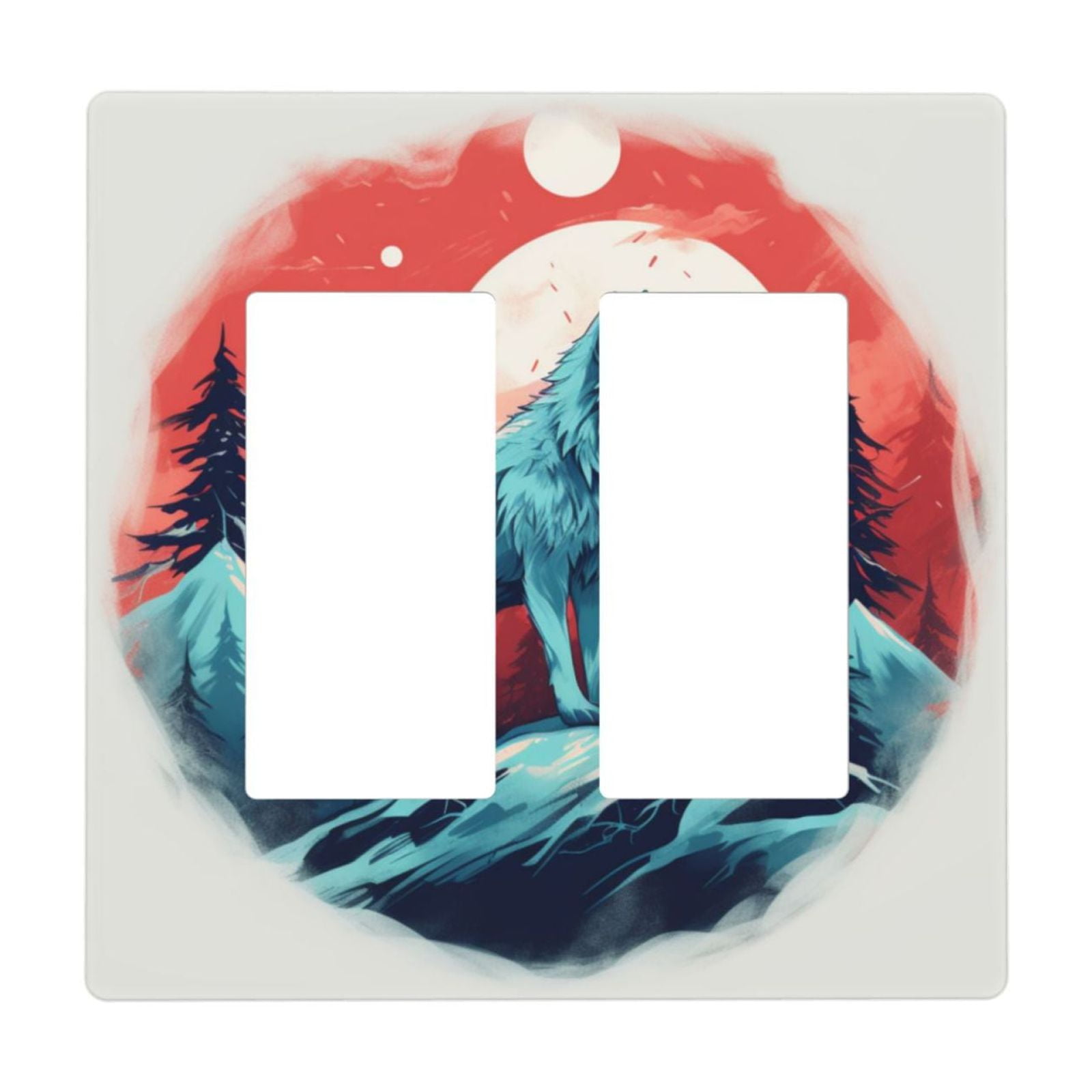 Wolf Switch Cover Decorative Wall Plate / 2-Gang Screwless / Standard ...