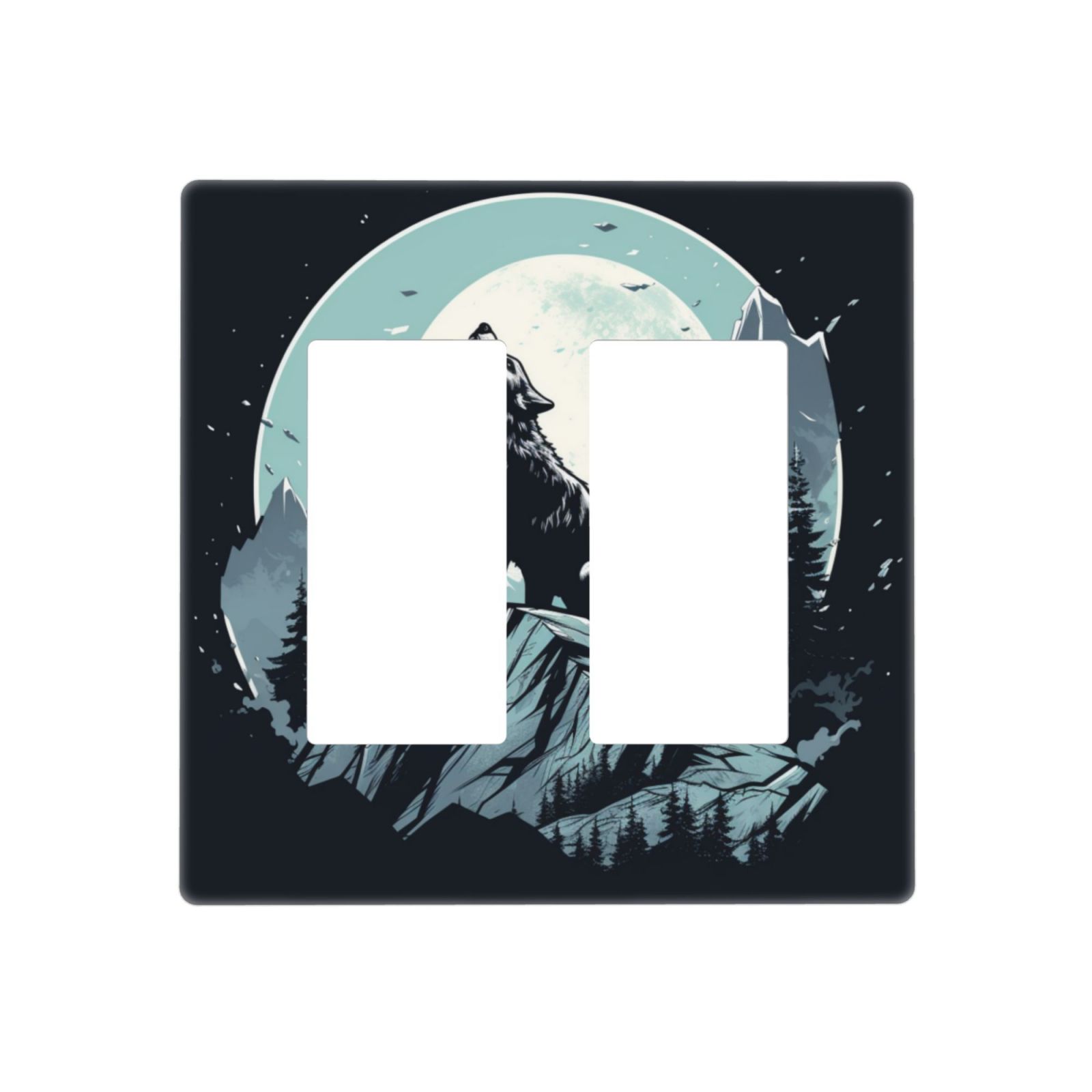 Wolf Switch Cover Decorative Wall Plate / 2-Gang Screwless / Standard ...