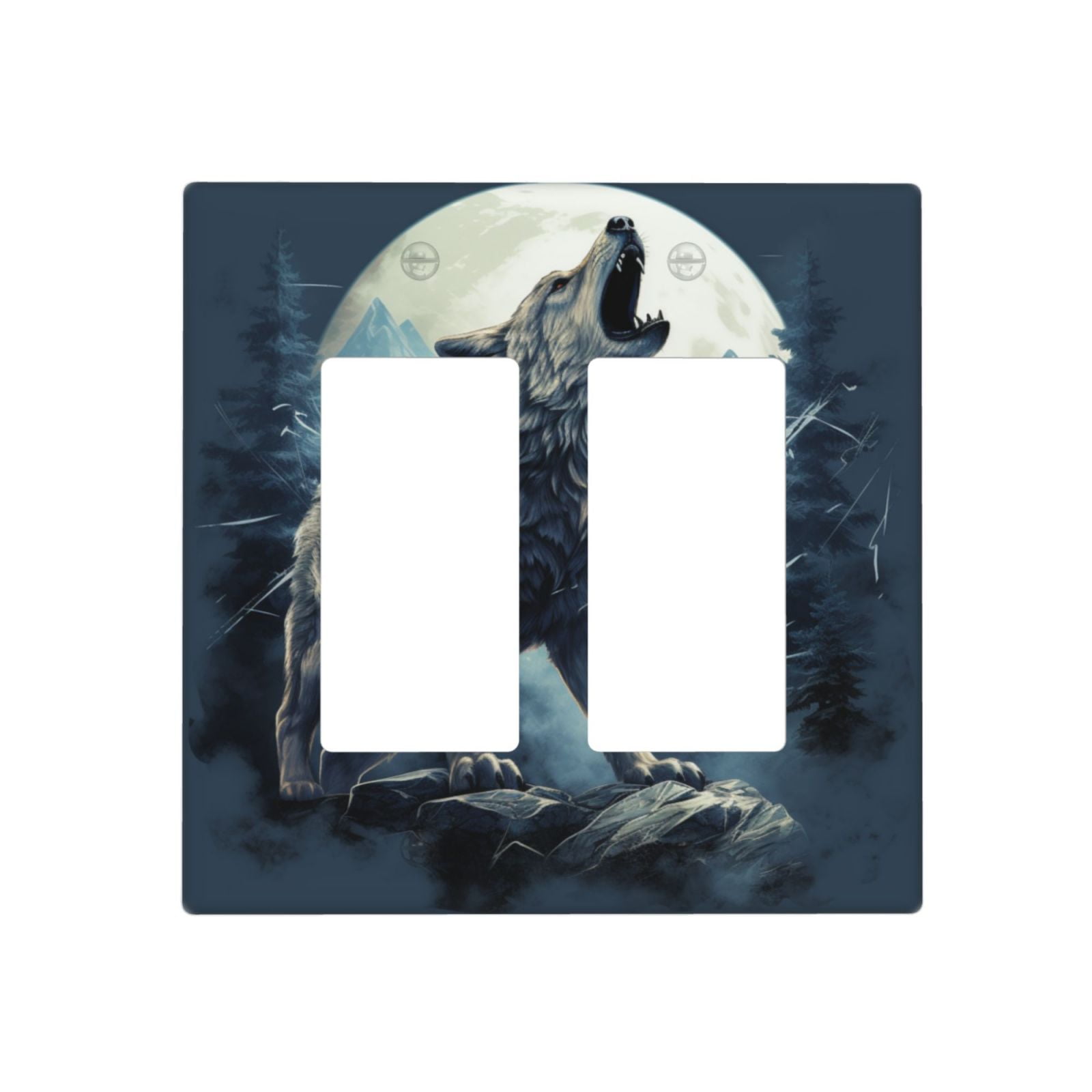 Wolf Switch Cover Decorative Wall Plate / 2-Gang / Standard Size ...