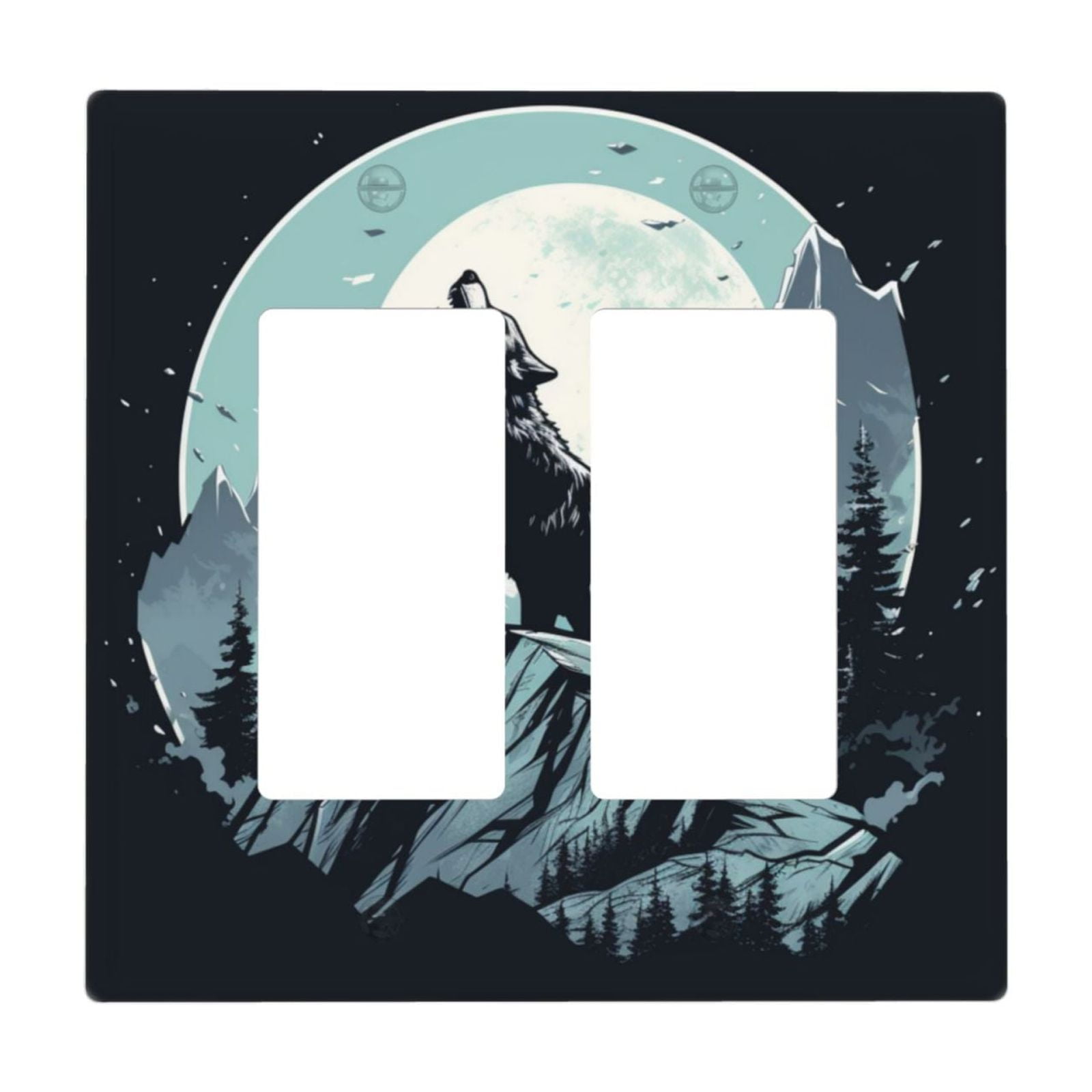 Wolf Switch Cover Decorative Wall Plate / 2-Gang / Standard Size ...