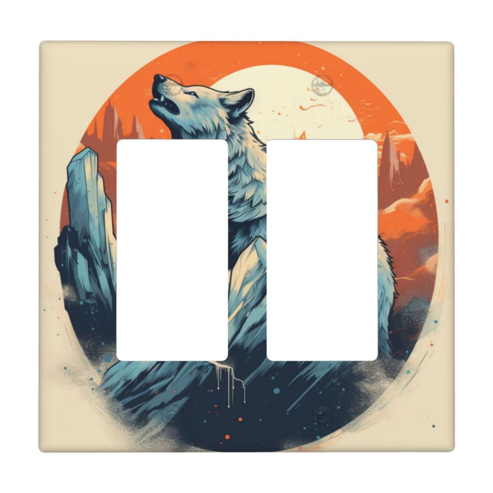 Wolf Switch Cover Decorative Wall Plate / 2-Gang / Standard Size ...