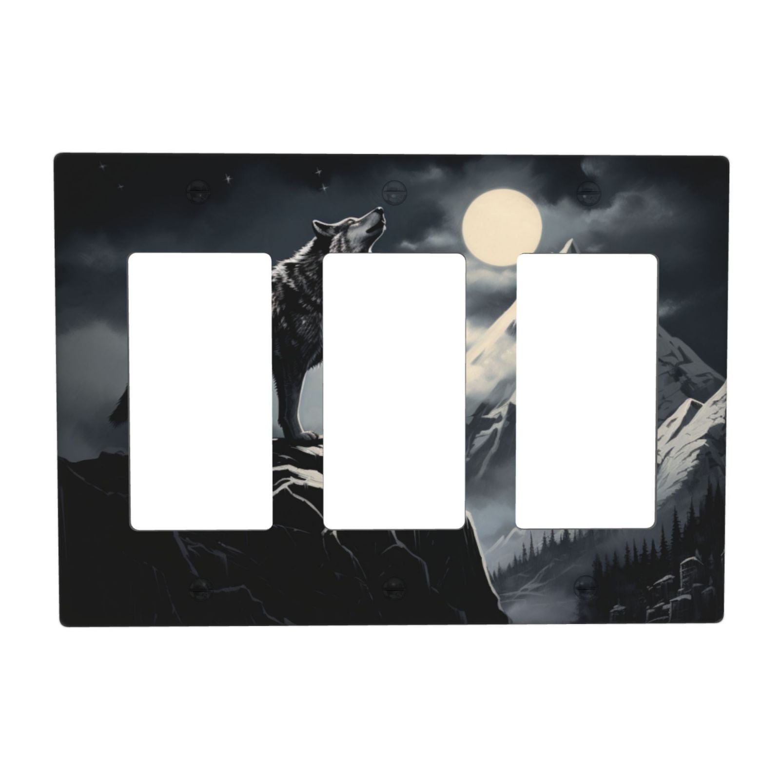 Wolf Switch Cover Decorative Wall Plate 3-Gang Standard Size - Walmart.com