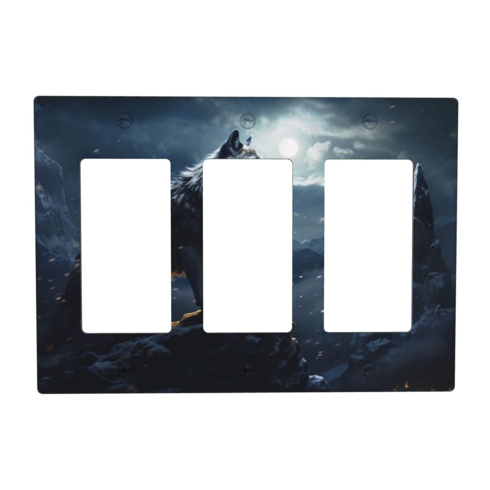 Wolf Switch Cover Decorative Wall Plate 3-Gang Standard Size - Walmart.com
