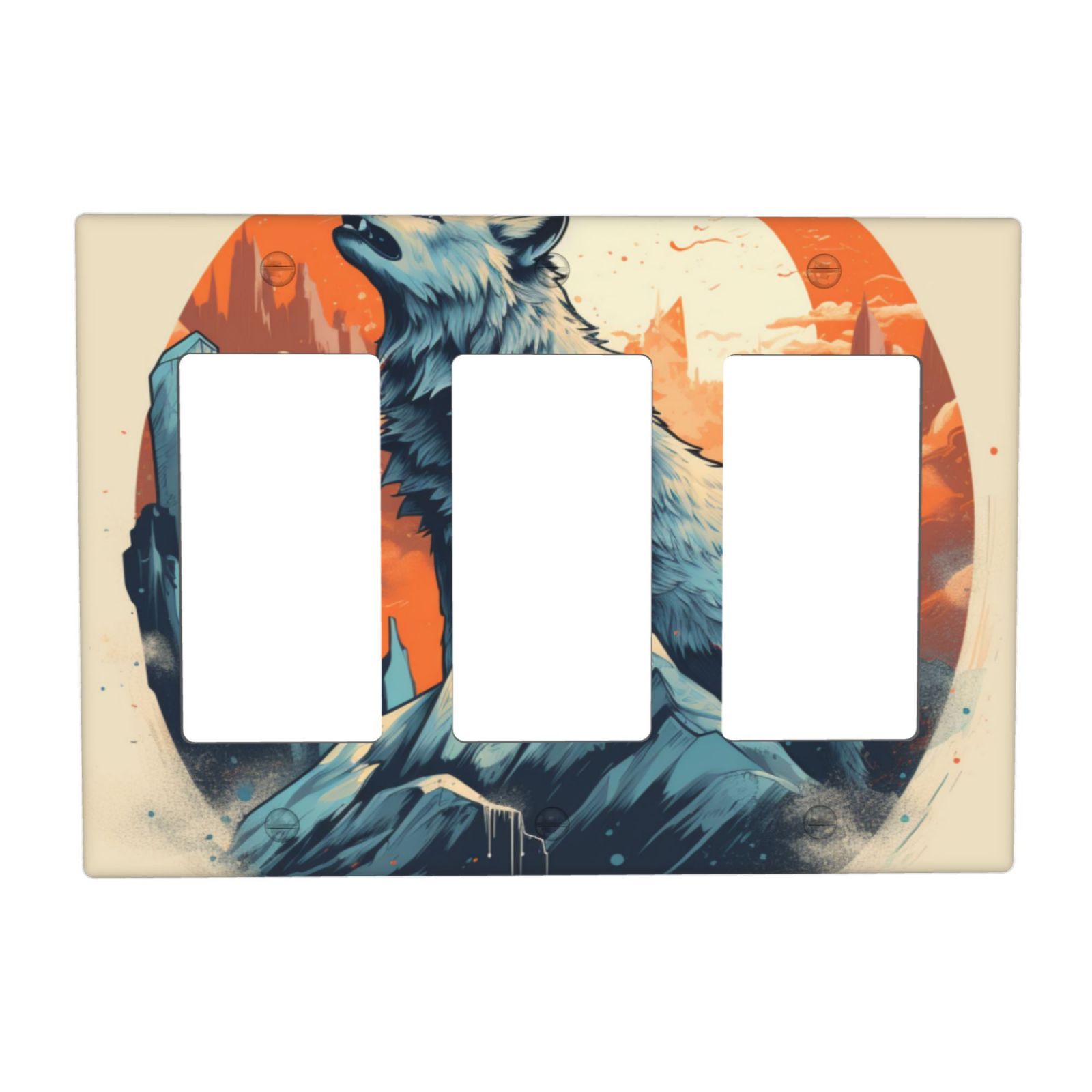 Wolf Switch Cover Decorative Wall Plate 3-Gang Standard Size - Walmart.com