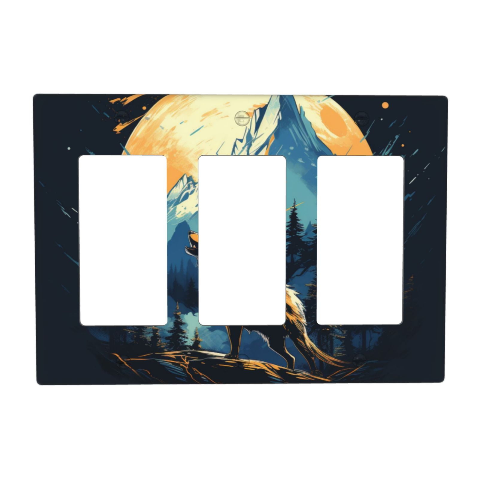 Wolf Switch Cover Decorative Wall Plate 3-Gang Standard Size - Walmart.com