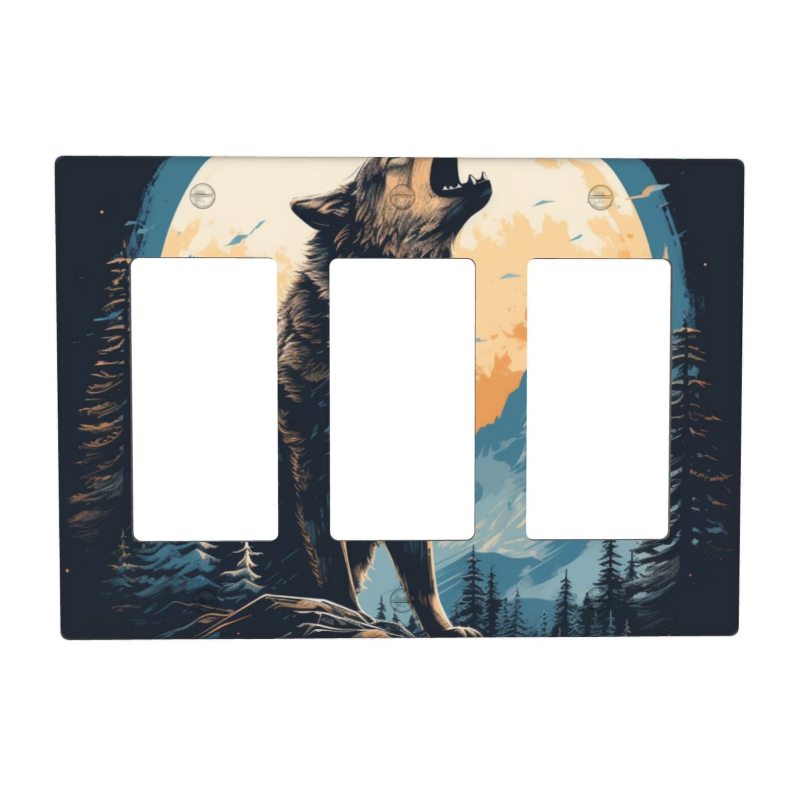 Wolf Switch Cover Decorative Wall Plate 3-Gang Standard Size - Walmart.com