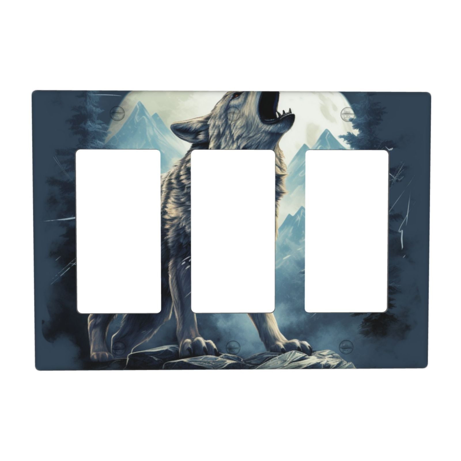 Wolf Switch Cover Decorative Wall Plate 3-Gang Standard Size - Walmart.com