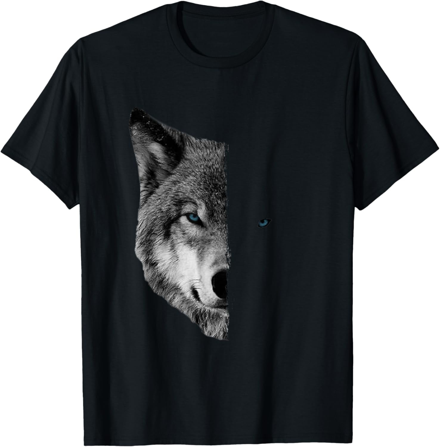 Wolf T-Shirts - Split Face Wolf Shirts Magical Wolves Tee T-Shirt ...